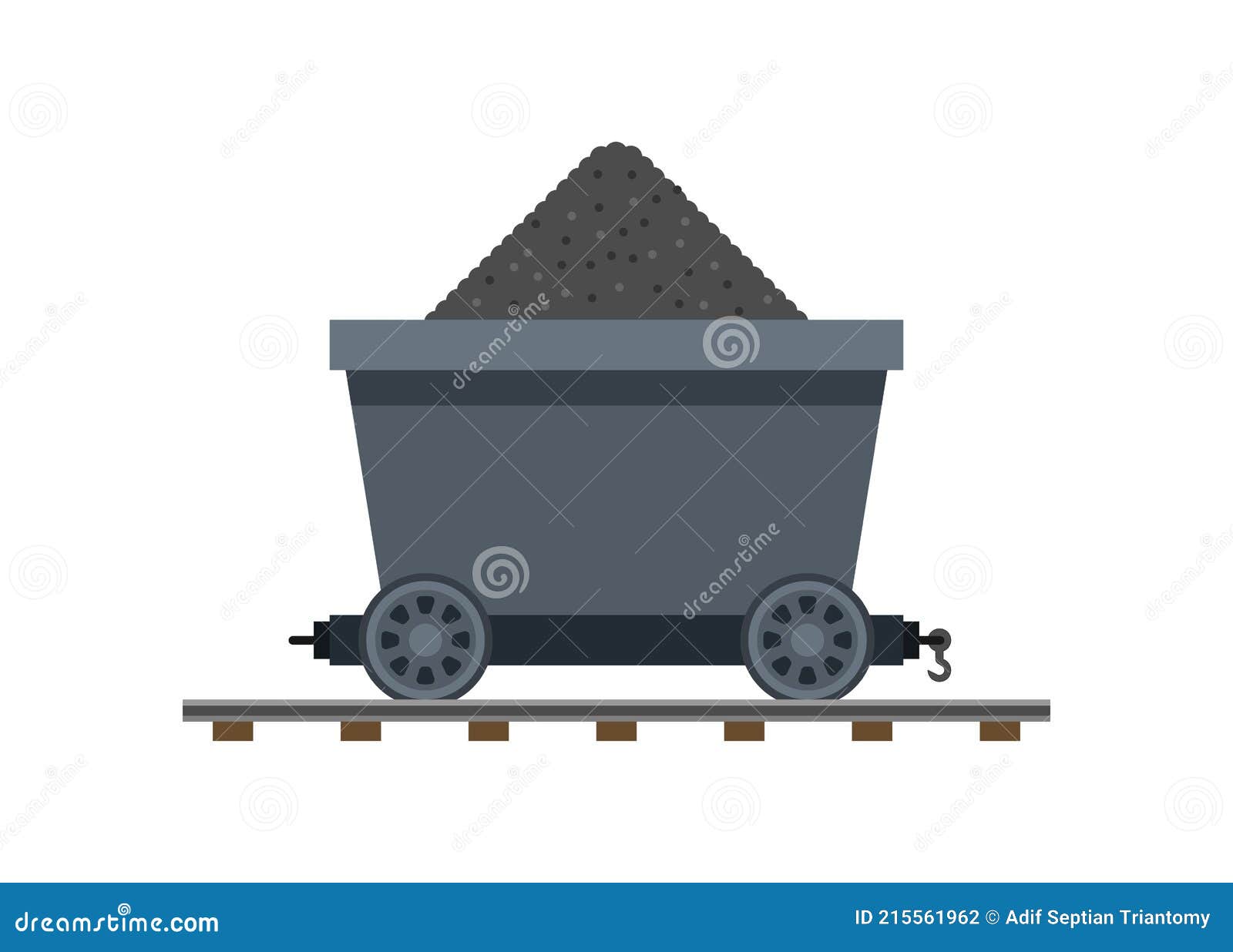 Mining Cart. Simple Flat Illustration. Stock Vector - Illustration of ...