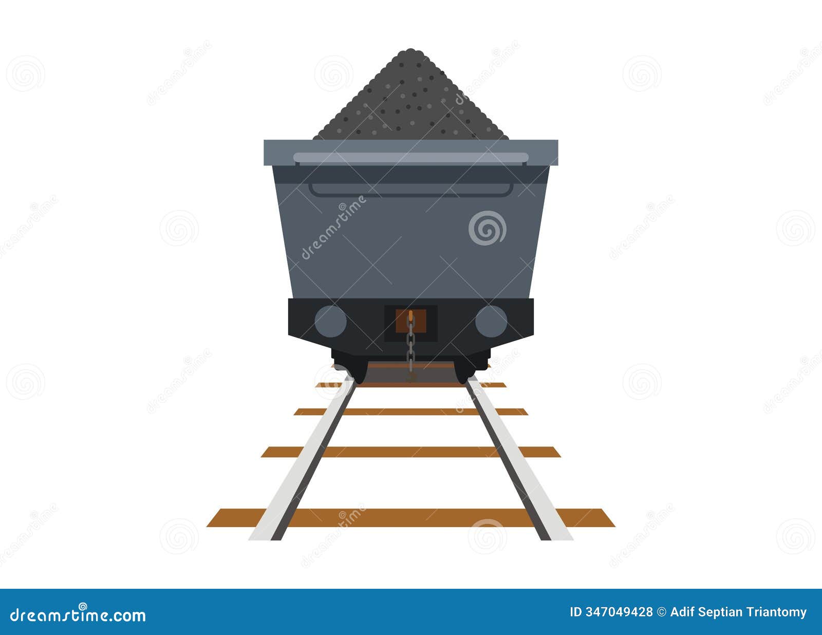 Mining Cart. Simple Flat Illustration in Perspective View. Stock ...