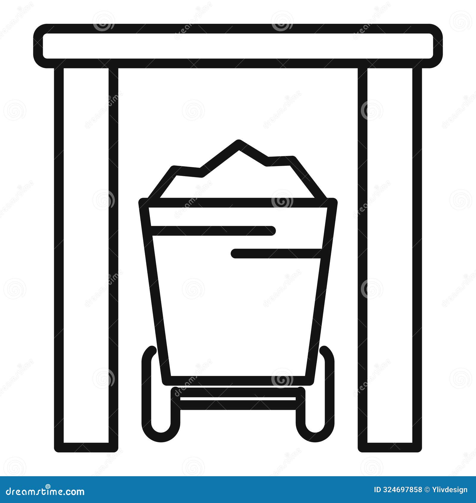 Mining Cart Standing Under Metal Construction for Lifting Ore Stock ...