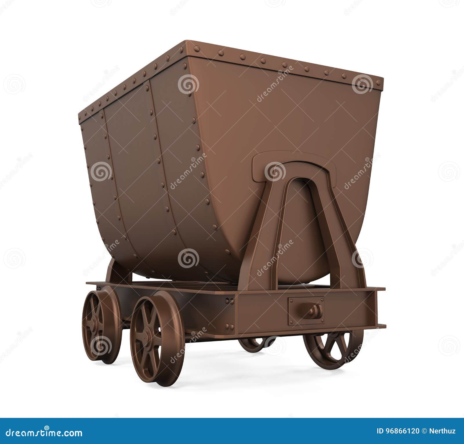 Empty Minecart, Mine Trolley. 3D Stock Photography | CartoonDealer.com ...
