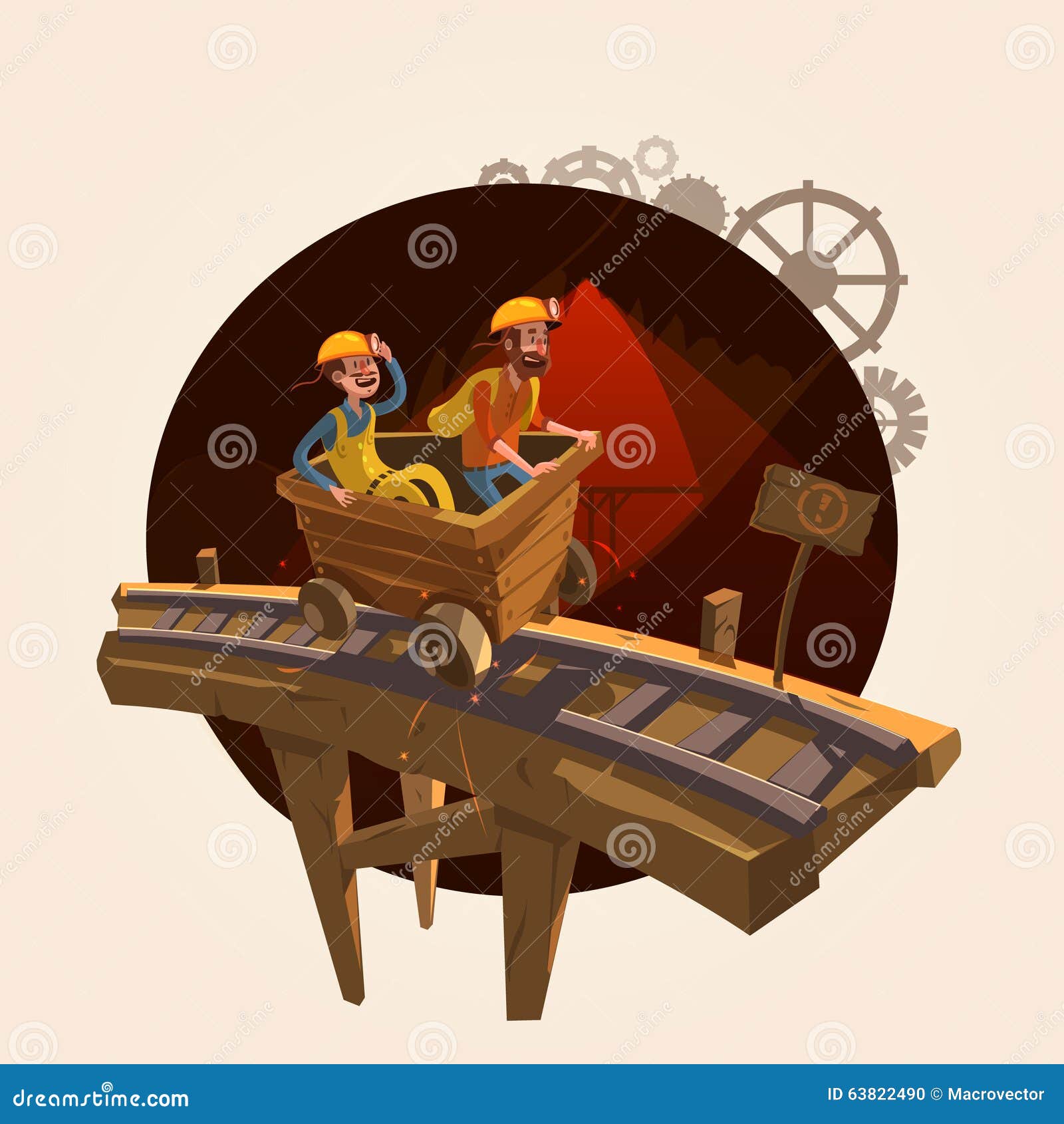 Mining cartoon concept stock vector. Illustration of vector - 63822490