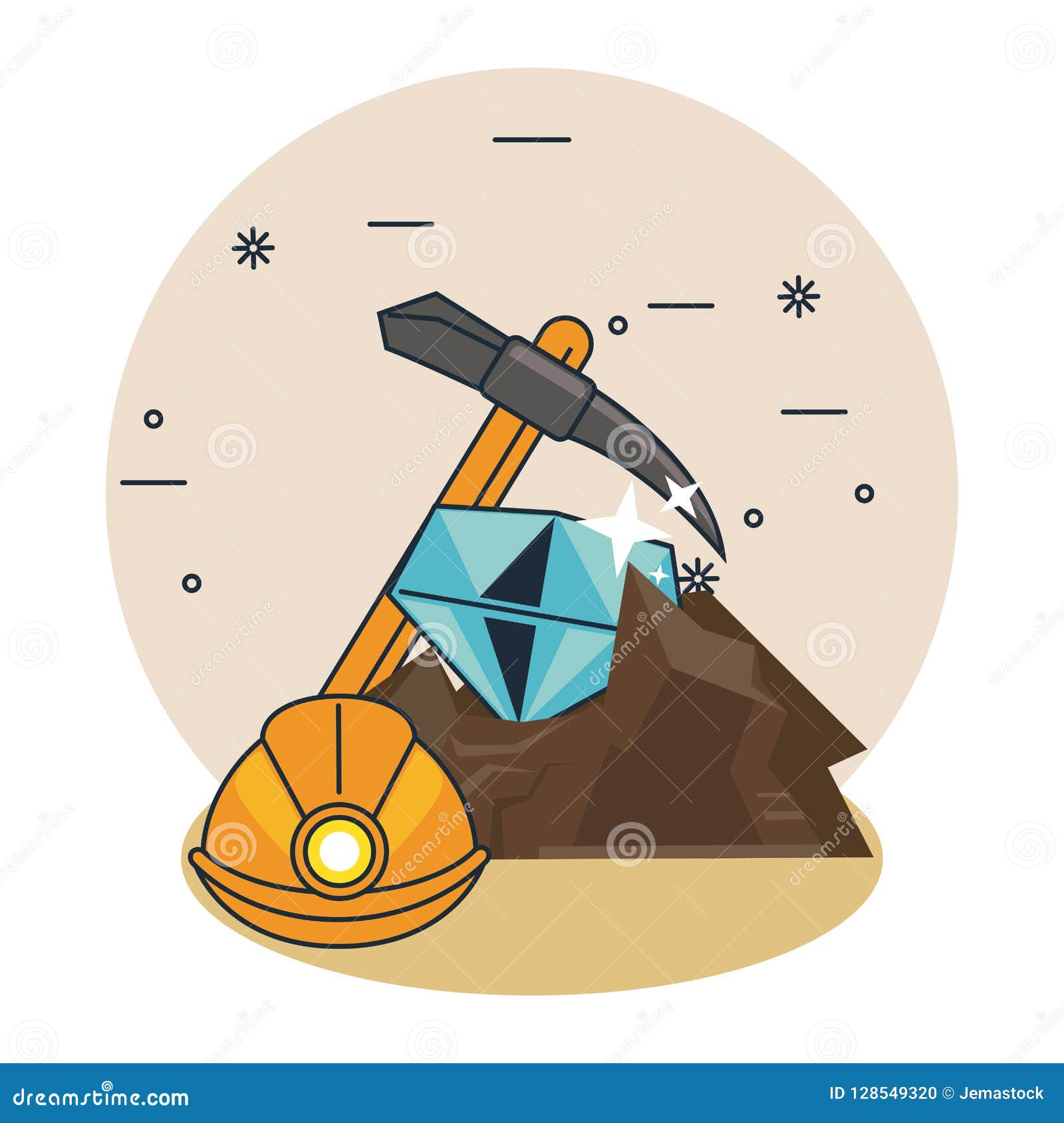 Mining cave cartoons stock vector. Illustration of diamond - 128549320