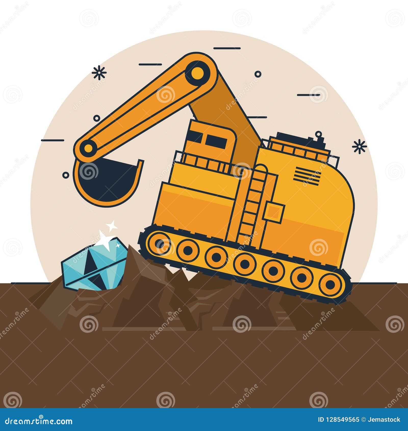Mining cave cartoons stock vector. Illustration of ground - 128549565