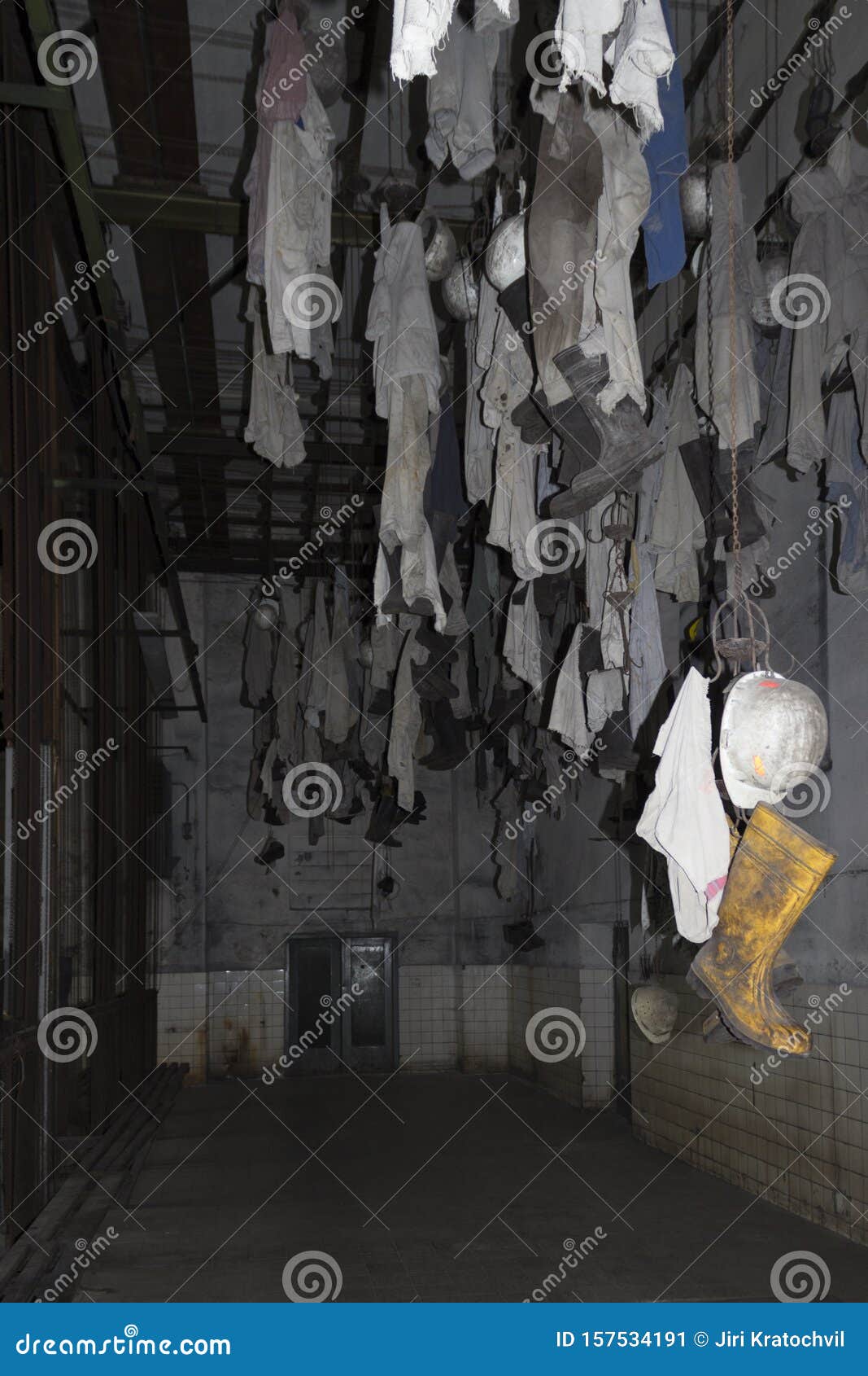 Mining Clothing and Boots in Mining Dressing Room Stock Image - Image ...