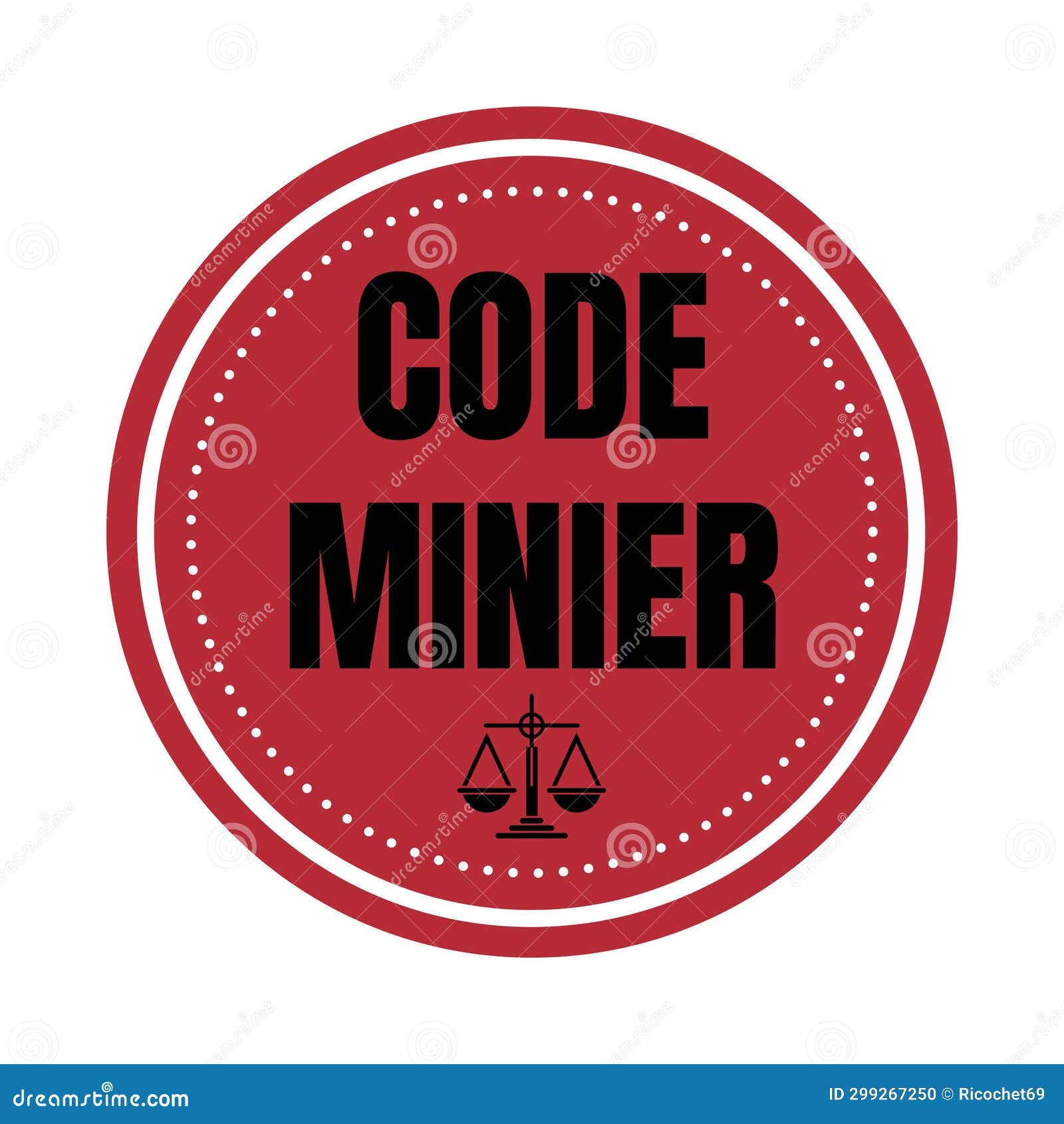 Mining Code Symbol Icon Called Code Minier in French Language Stock ...