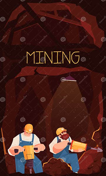 Mining Colored Poster stock vector. Illustration of industrial - 279090016