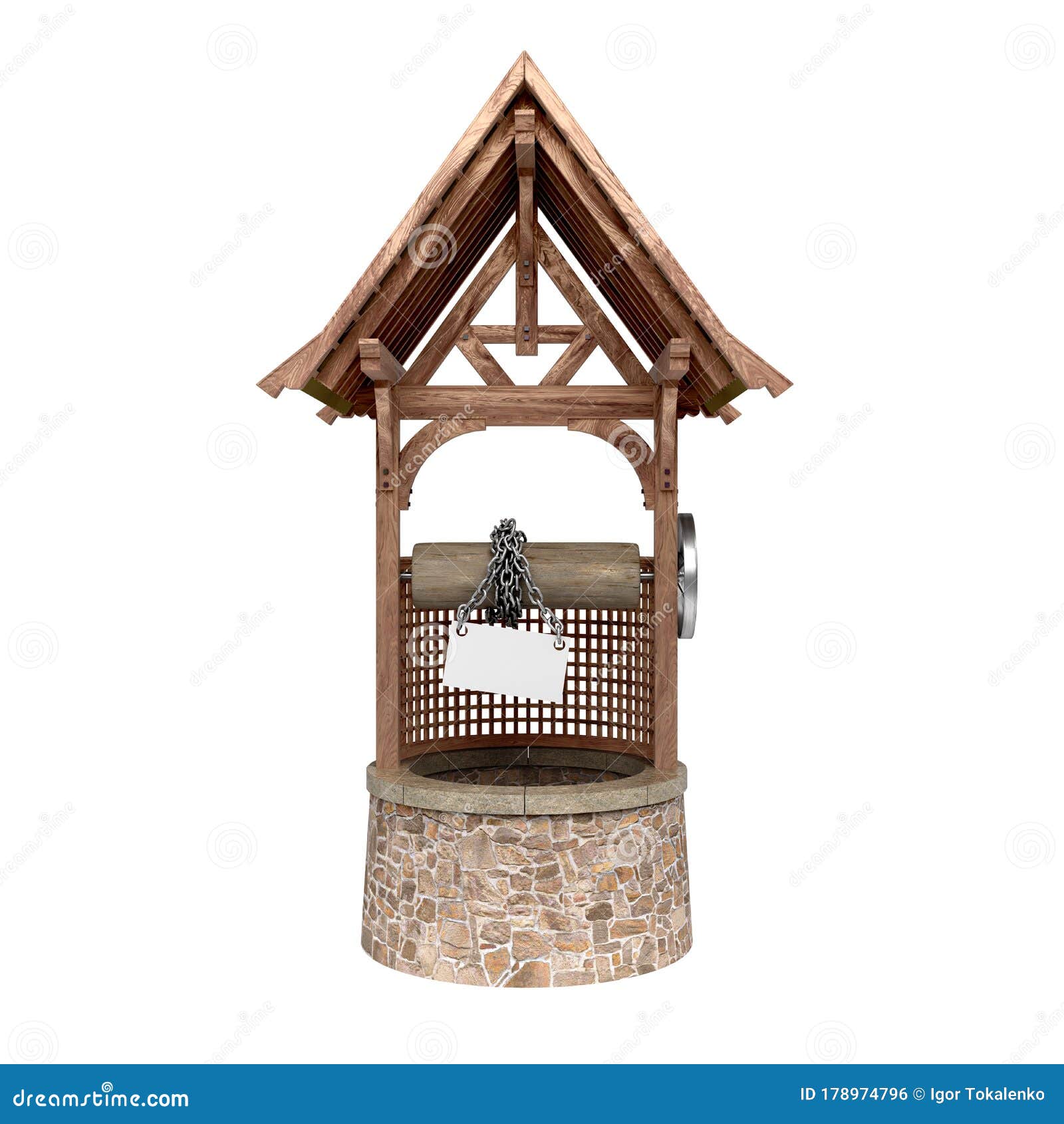 Mining Concept Plate Attached To the Well Chain 3d Render on White No ...