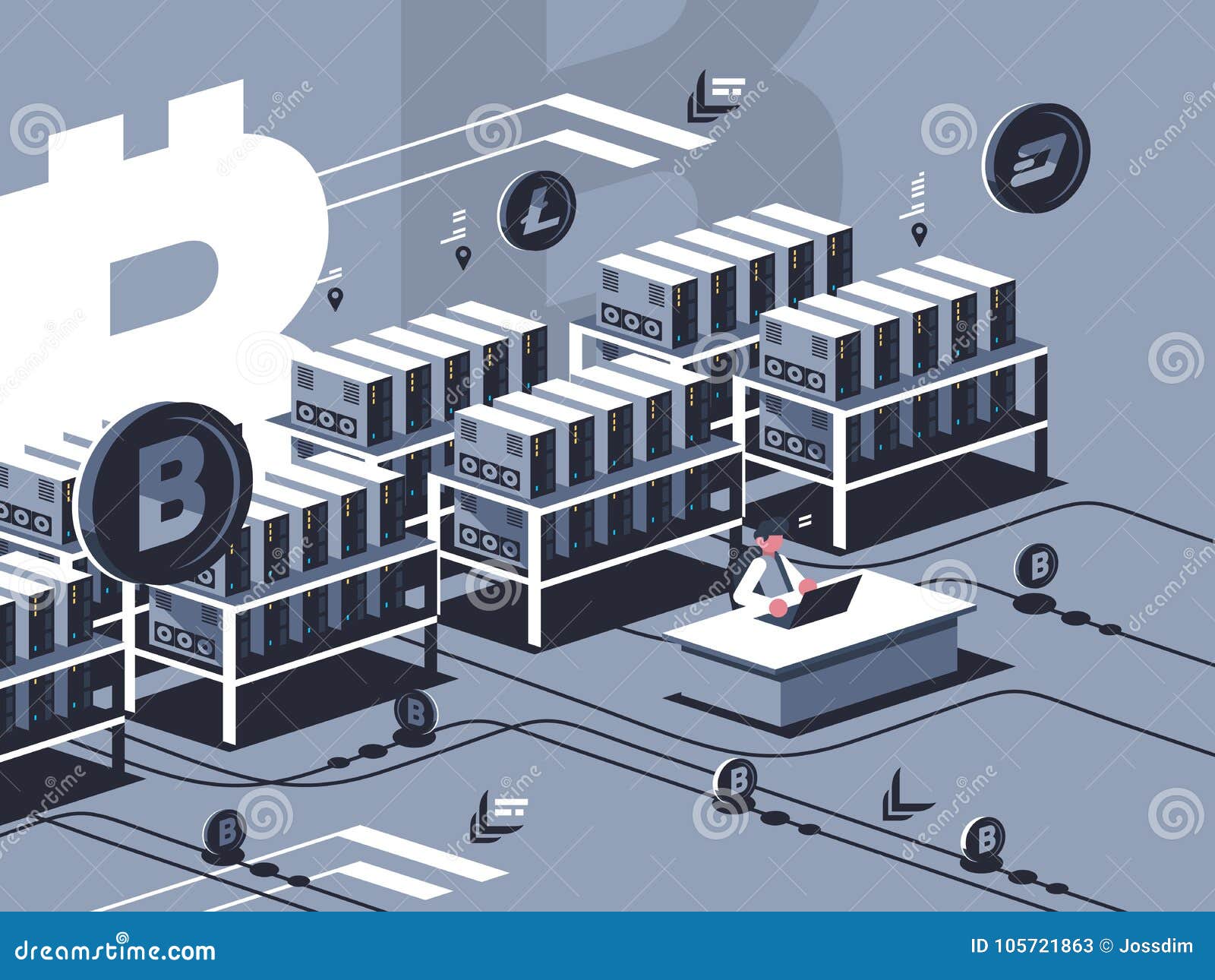 Mining crypto currency stock vector. Illustration of coin - 105721863