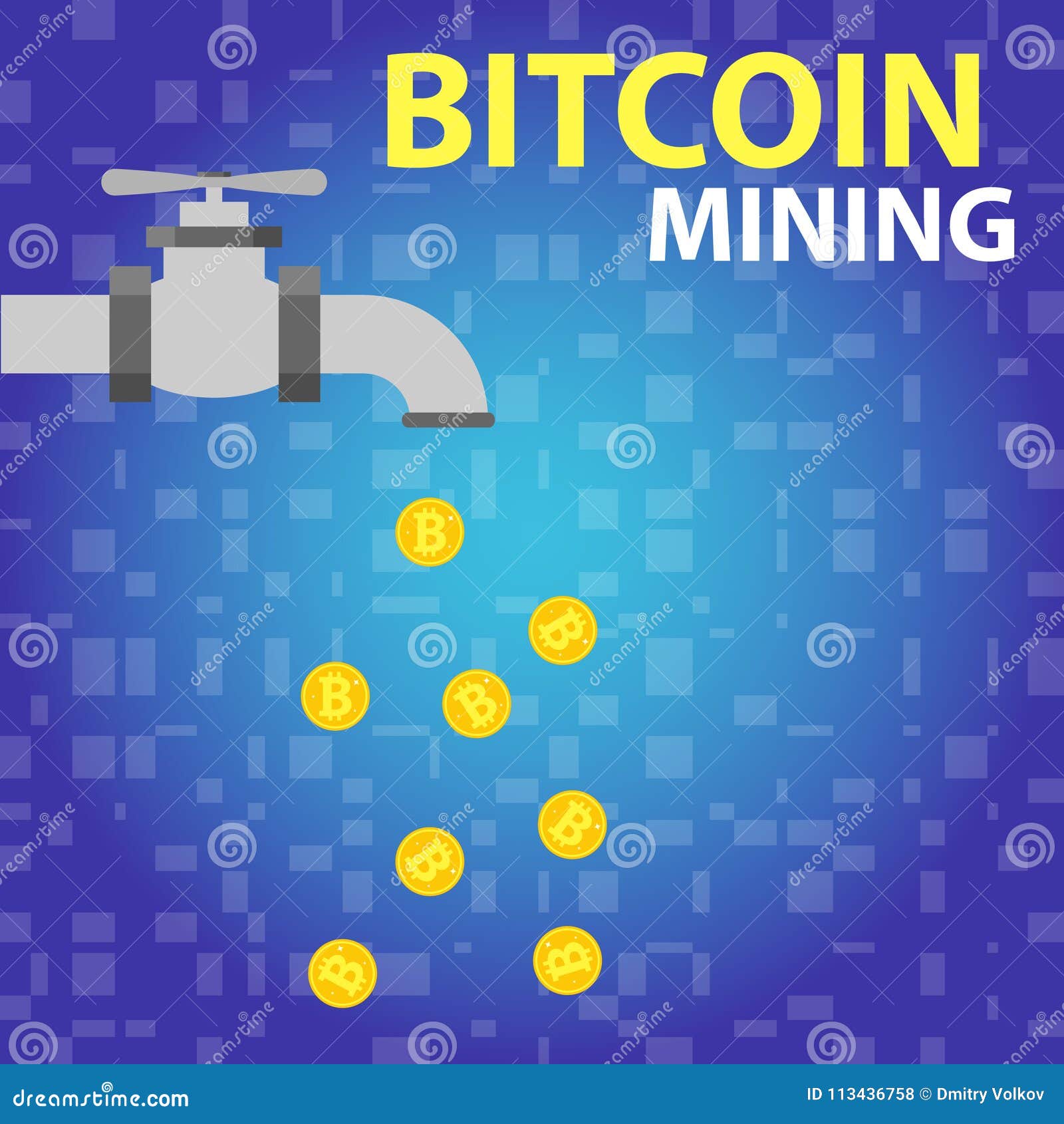 Mining of Crypto Currency. Mining of Bitcoin. Online Commerce Stock ...