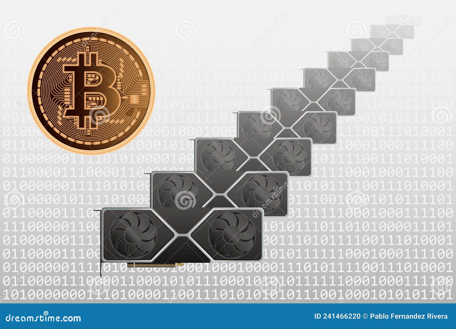Mining Cryptocurrencies with Graphics Cards Stock Vector - Illustration ...