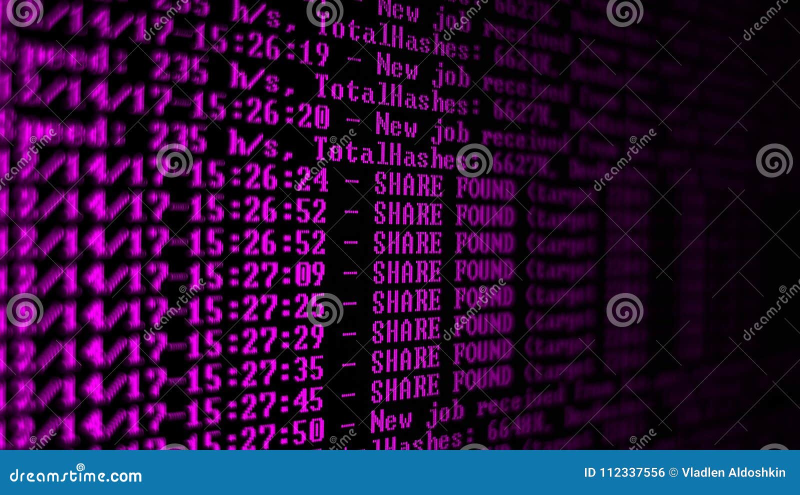 Mining Cryptocurrency Process Program on Display PC. Using Software ...