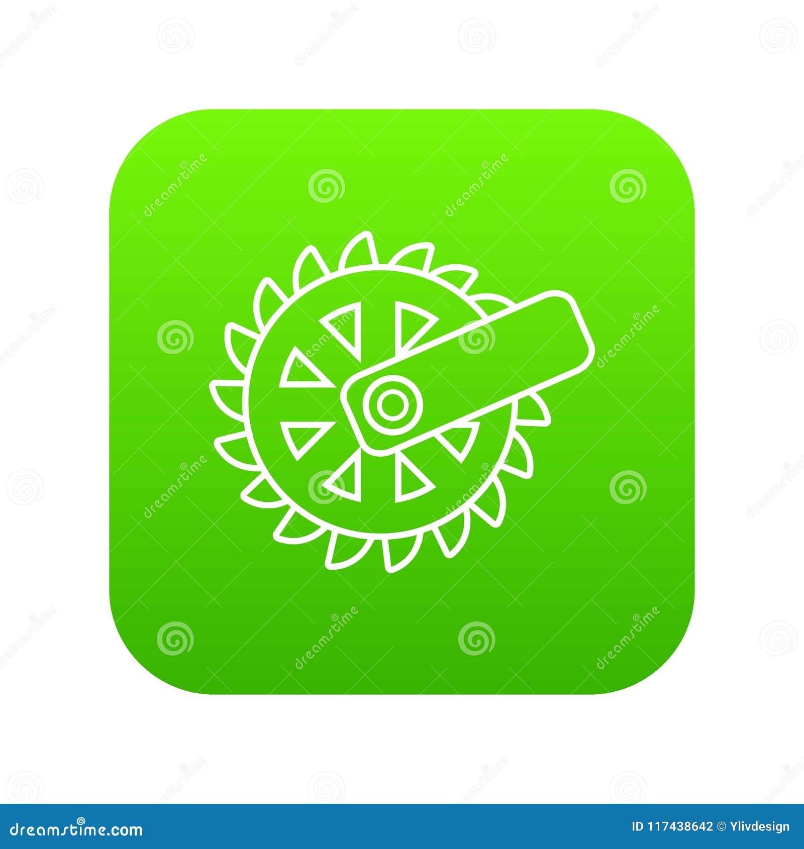 Mining Cutting Wheel Icon Green Vector Stock Vector - Illustration of ...
