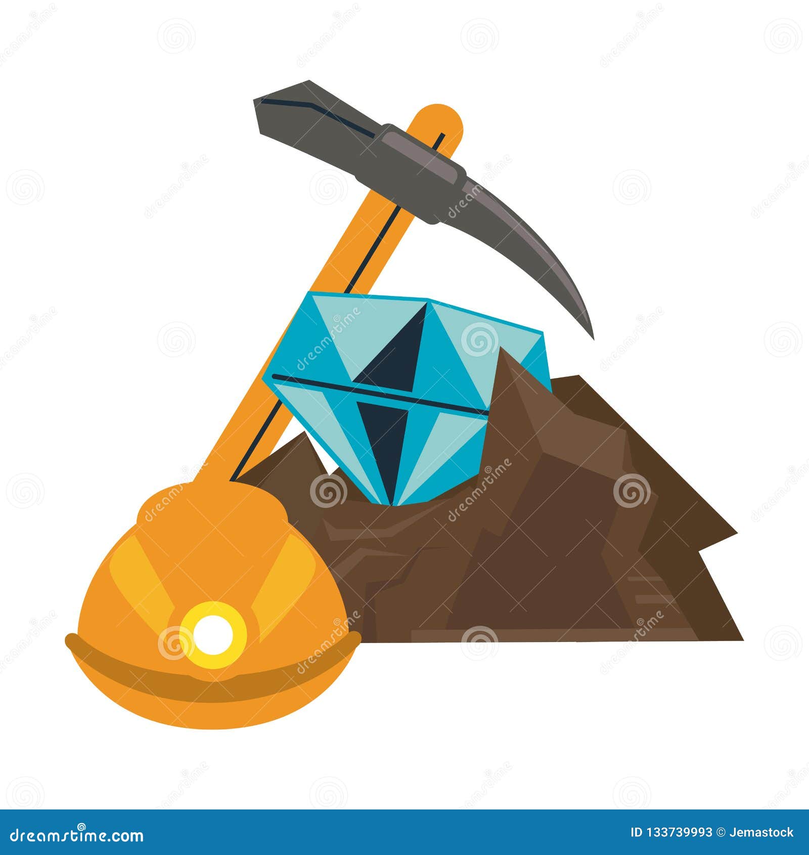 Mining tools and elements stock vector. Illustration of digital - 133739993