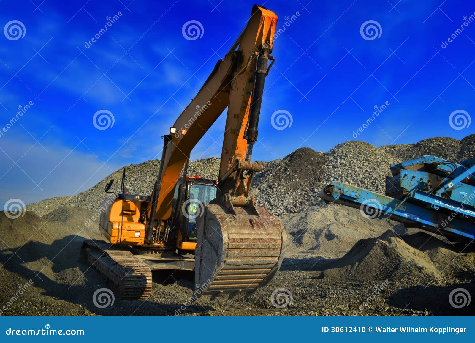 Mining digger stock photo. Image of digger, machine, clouds - 30612410