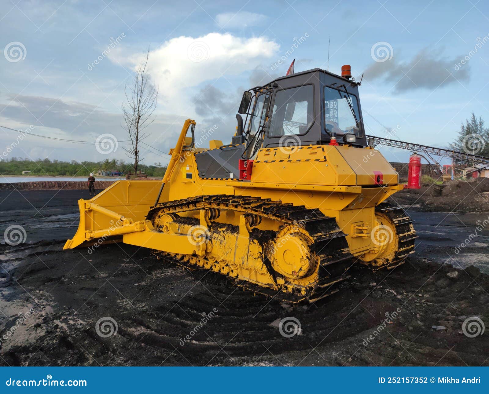Mining Dozer Working in Coal Mine Stock Photo - Image of country ...