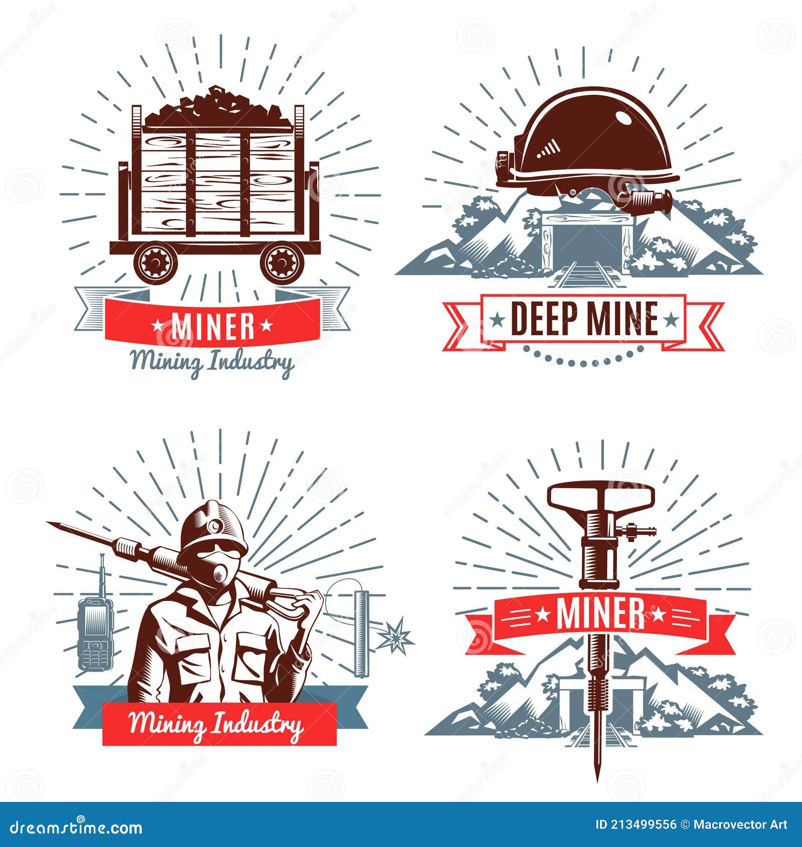 Mining Emblems and Design Elements Stock Vector - Illustration of ...