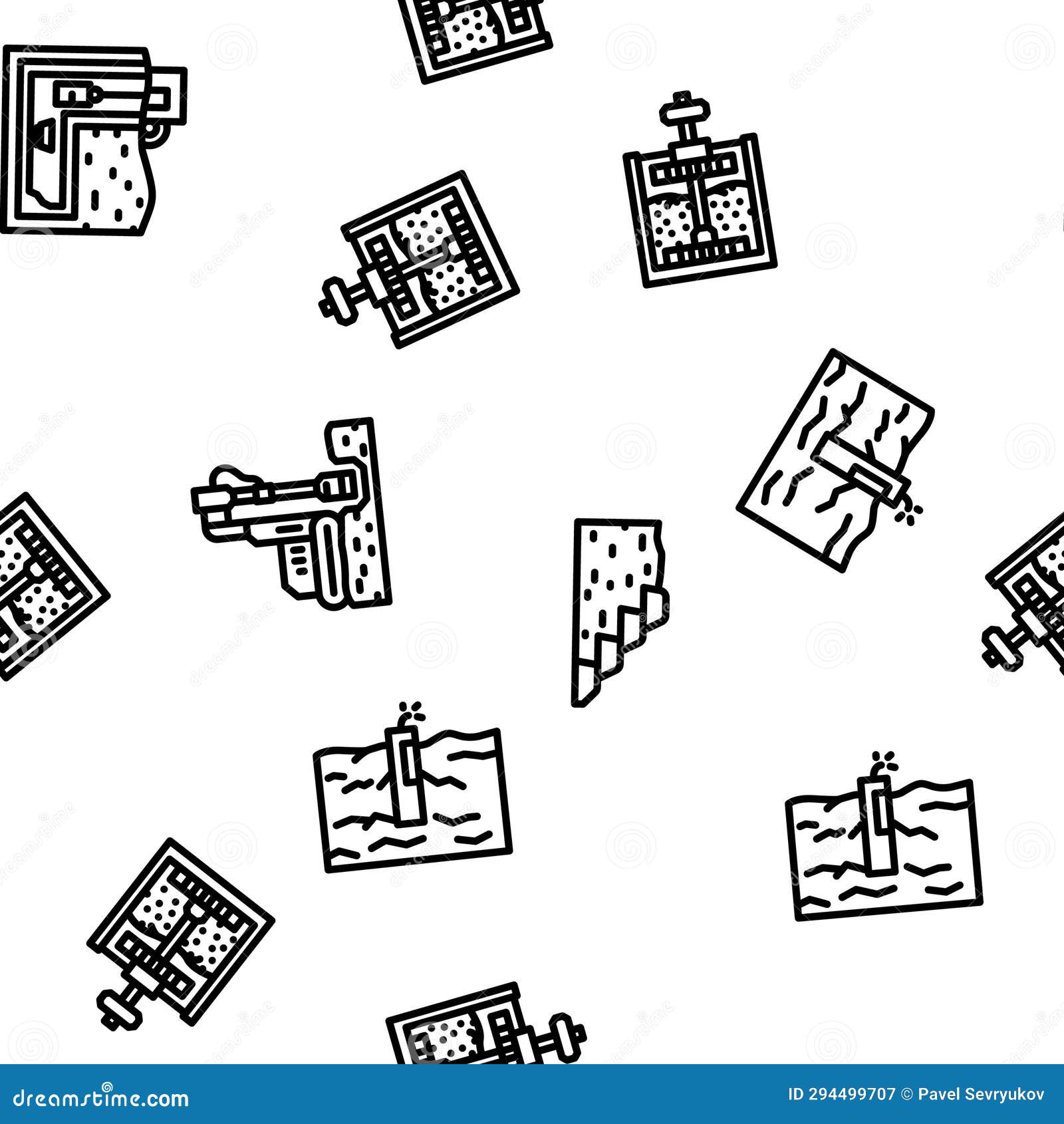 Mining Engineer Industry Seamless Pattern Vector Stock Vector ...