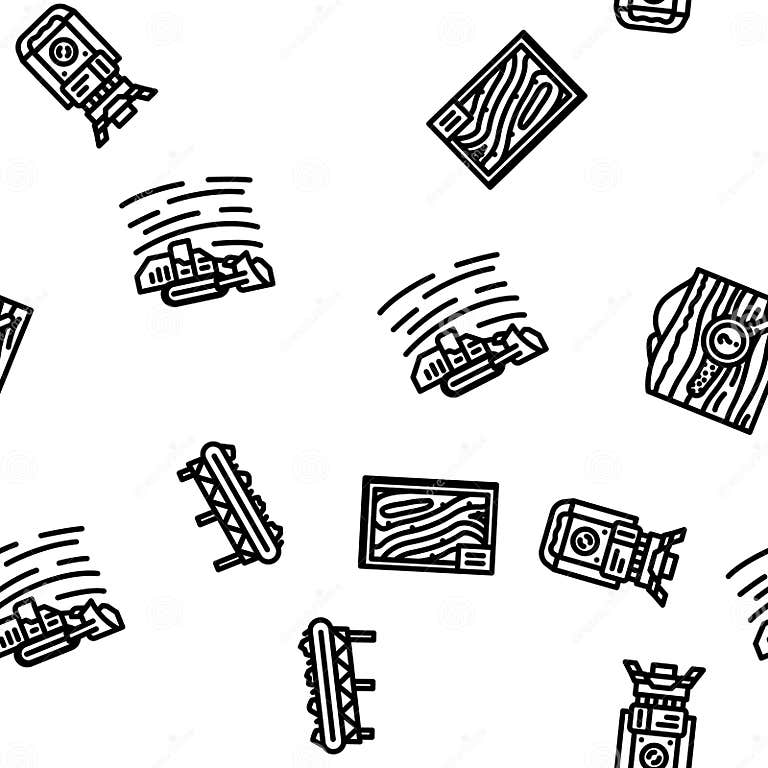 Mining Engineer Industry Seamless Pattern Vector Stock Vector - Illustration of machinery ...