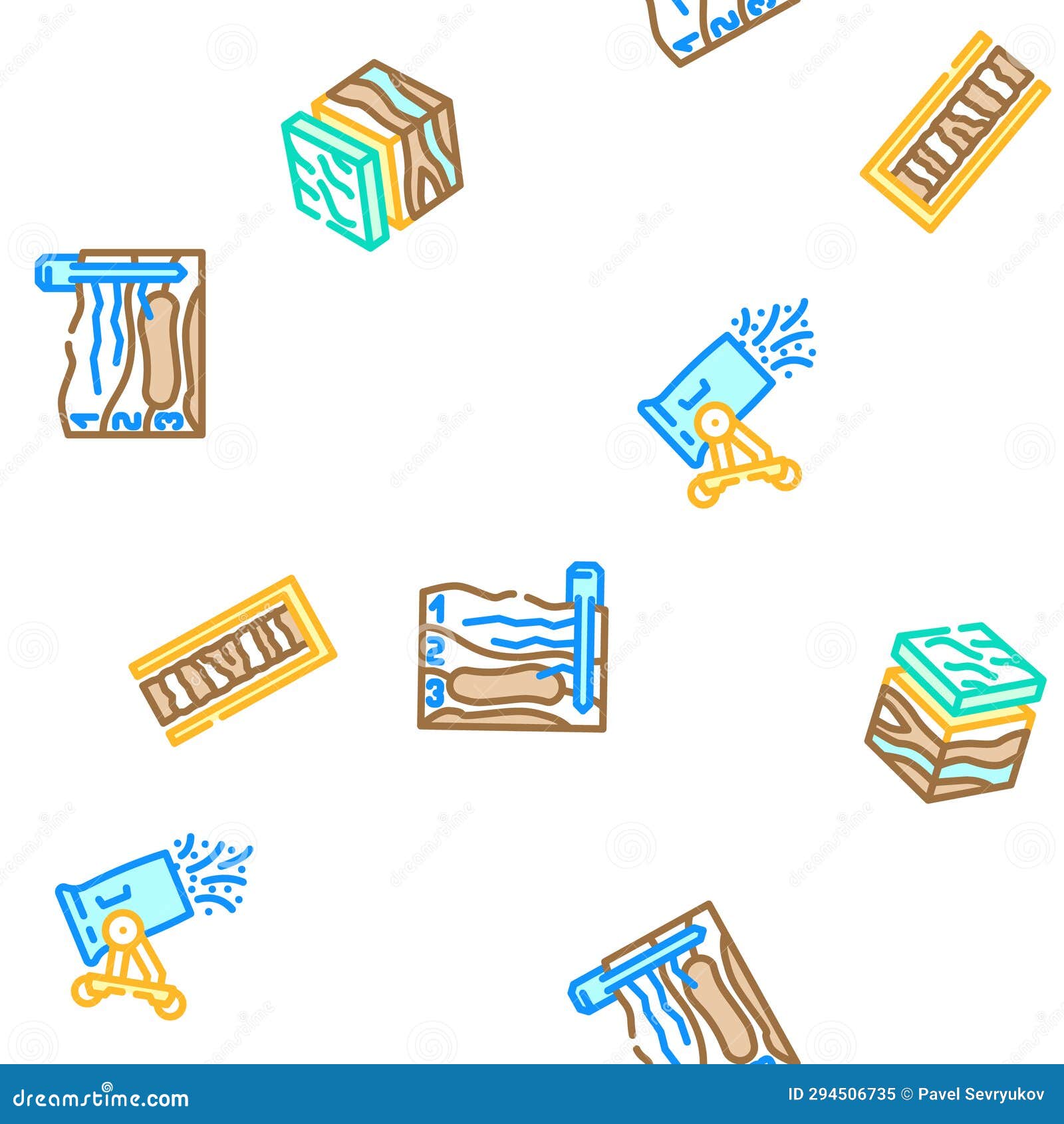Mining Engineer Industry Seamless Pattern Vector Stock Vector ...
