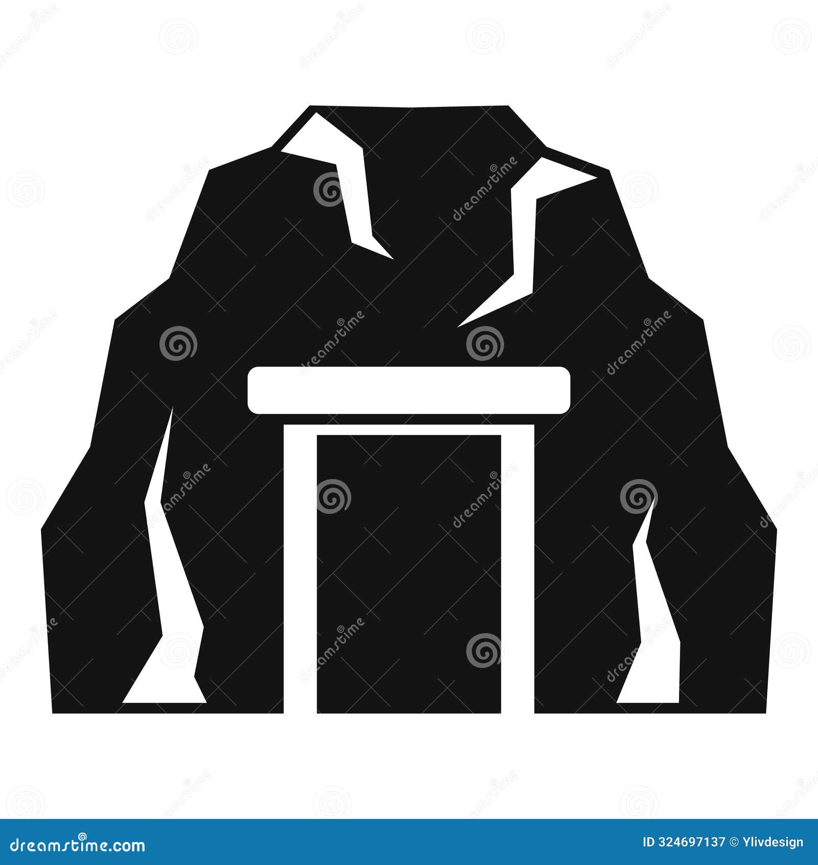 Mining Entrance with Support Beams Holding Up Rocks Stock Illustration ...