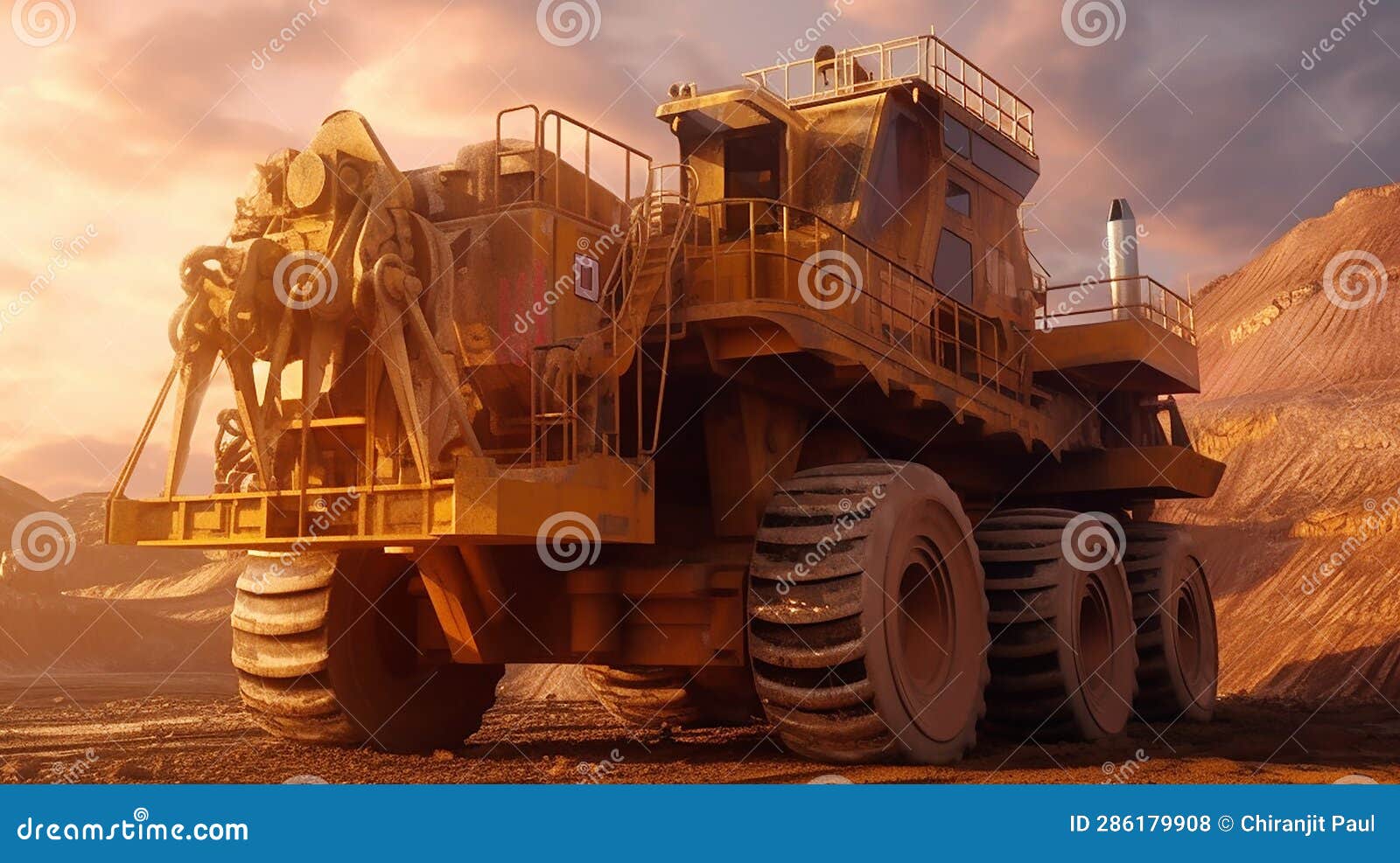 Mining Equipment Digging in the Construction Industry Background Stock ...