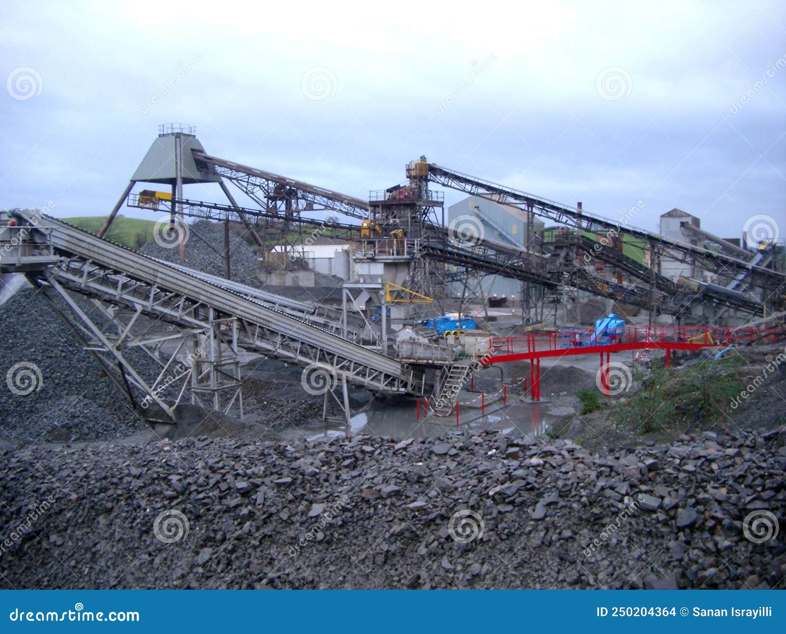 Opencast or Strip Mining for Stone Stock Photo - Image of headgear ...