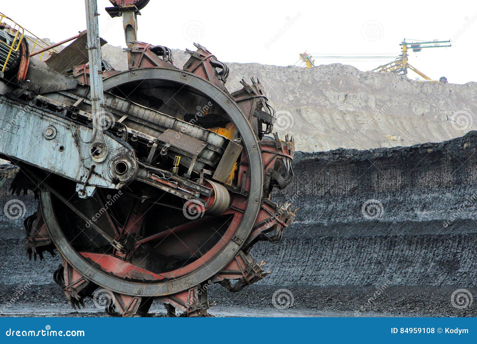 Mining Excavator Machine in Brown Coal Mine Stock Photo - Image of ...