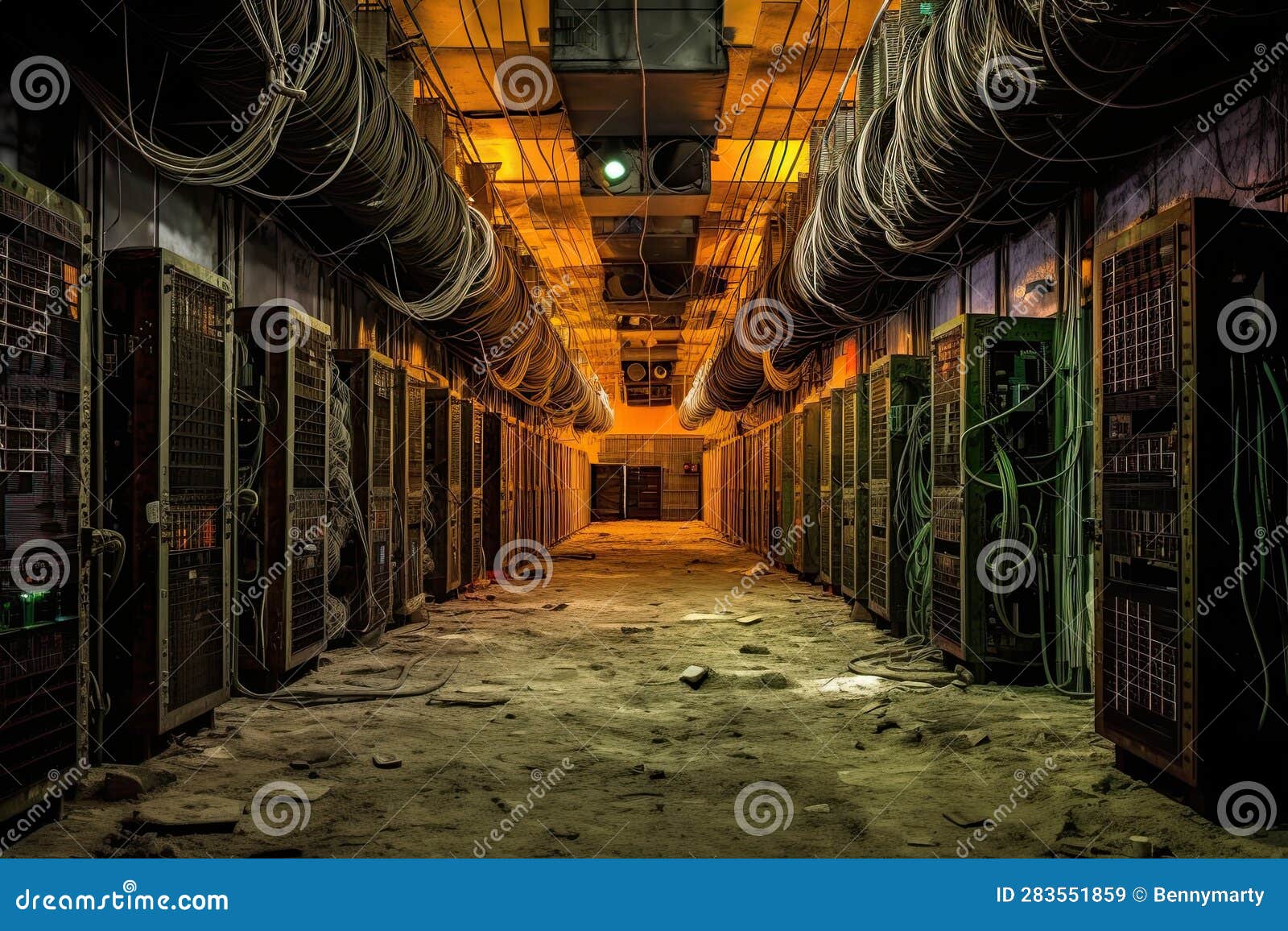 Mining Farm for Bitcoin with Mining Rigs Stock Illustration ...