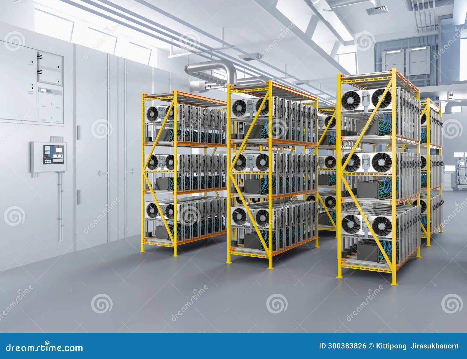 Mining Farm with Graphic Card or Gpu Rack in Warehouse Stock ...