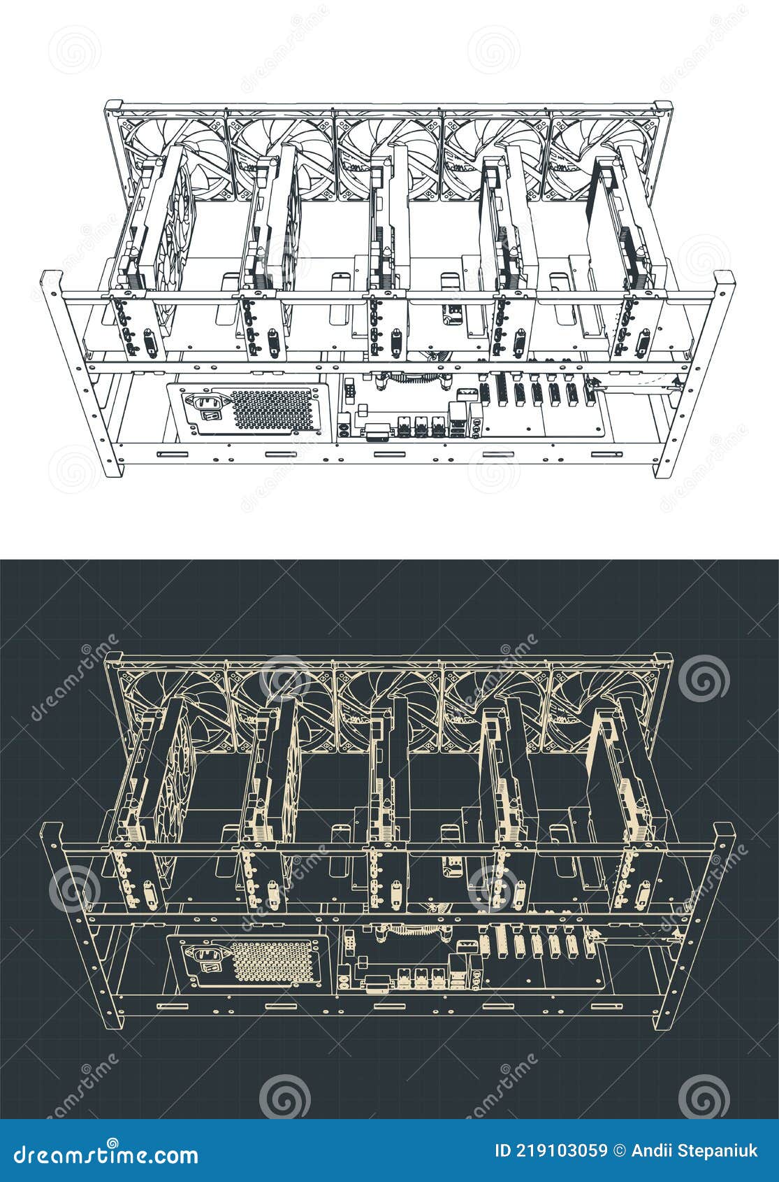 Mining farm stock vector. Illustration of isometric - 219103059