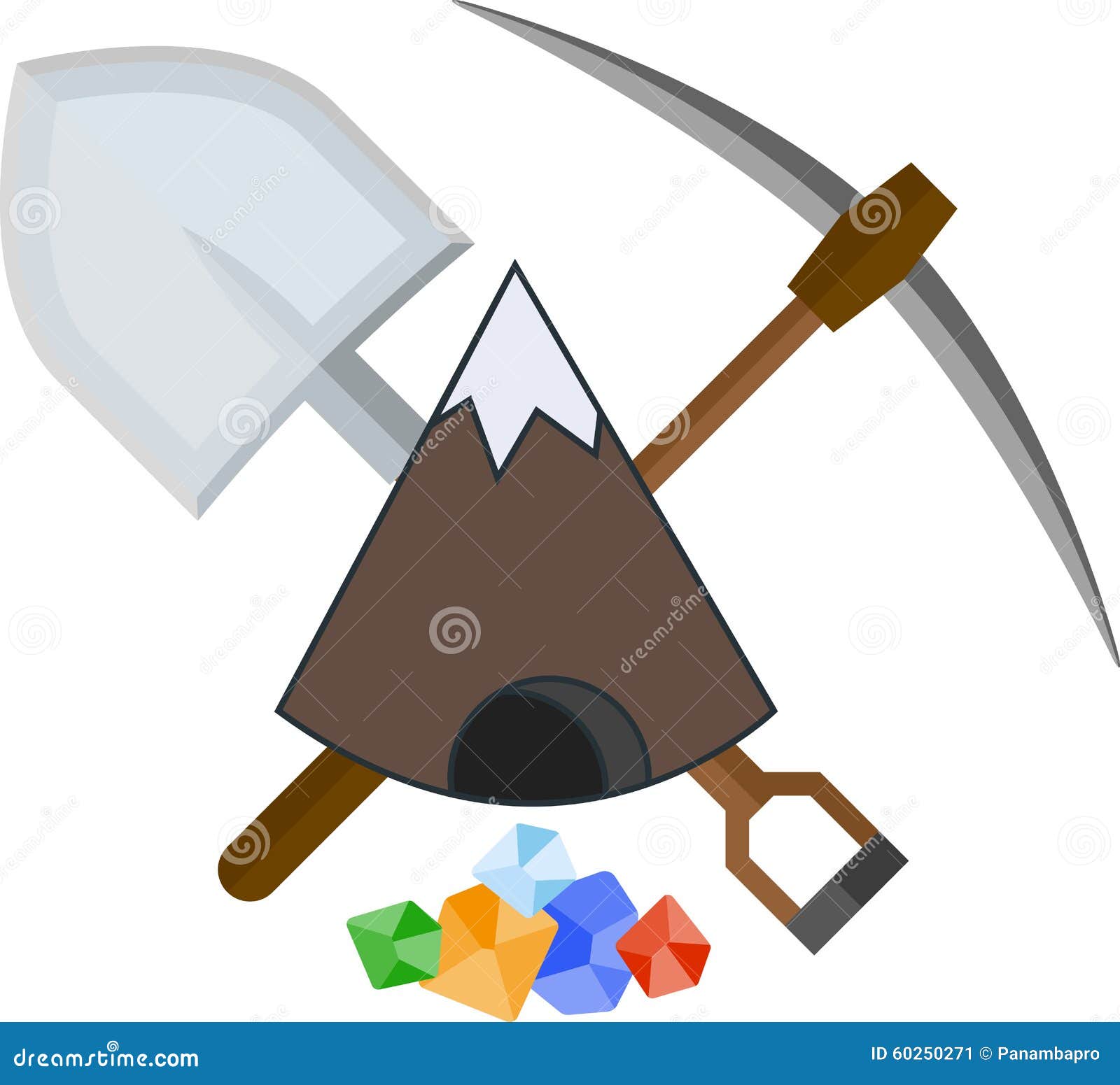 Mining flat icon stock vector. Illustration of equipment - 60250271