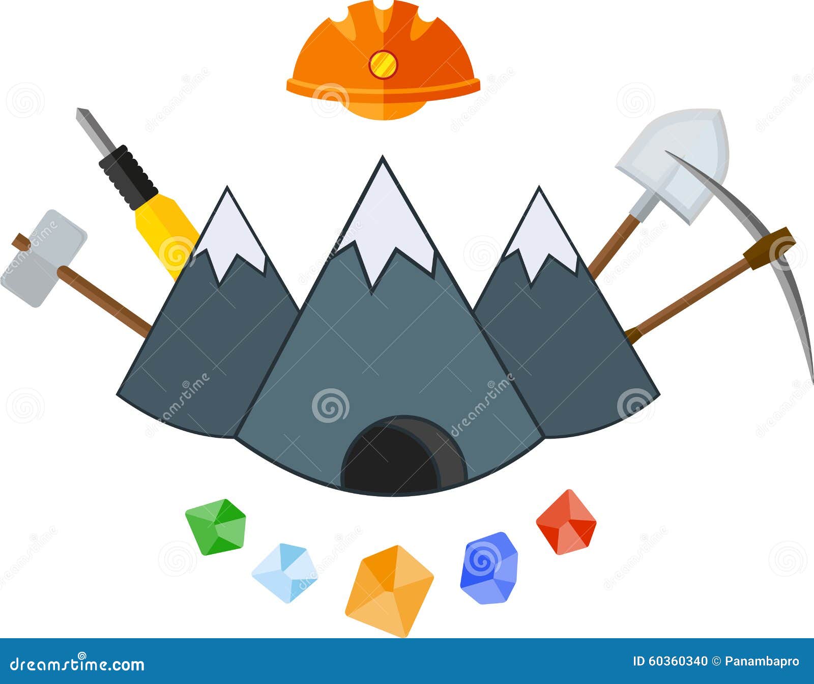 Mining flat icon stock vector. Illustration of mining - 60360340