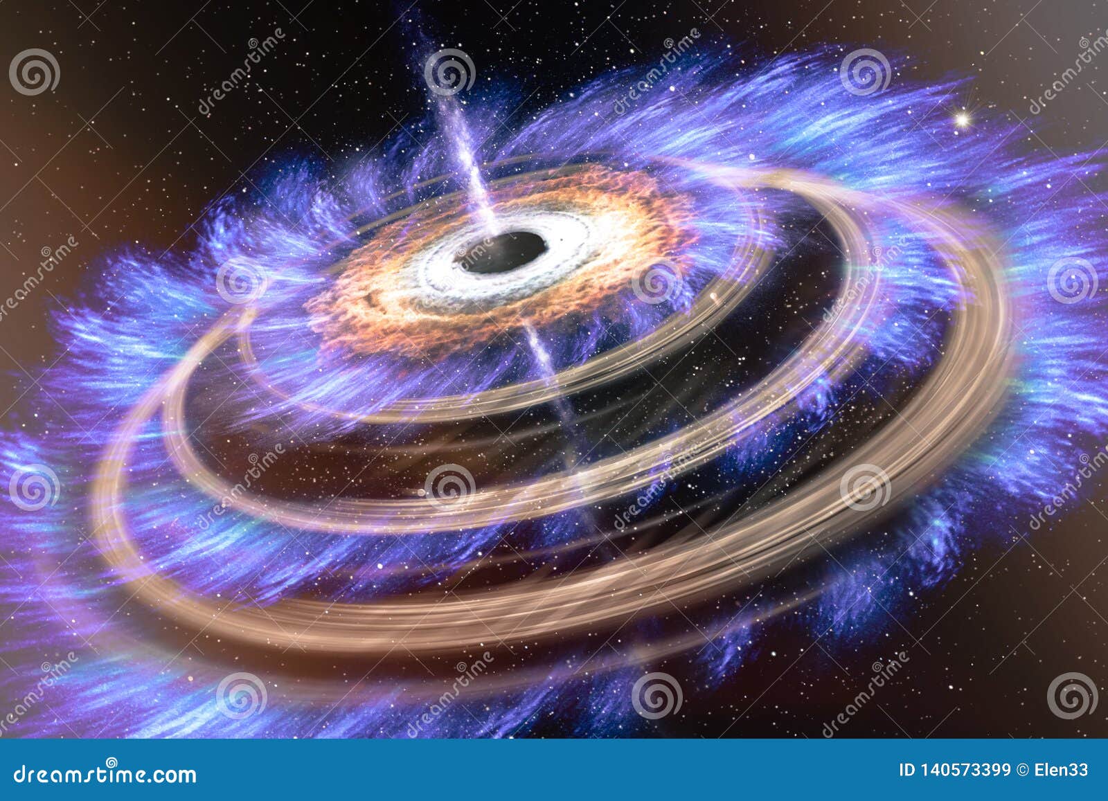 Mining Gas in an Alien Black Hole. Stock Image - Image of celestial ...
