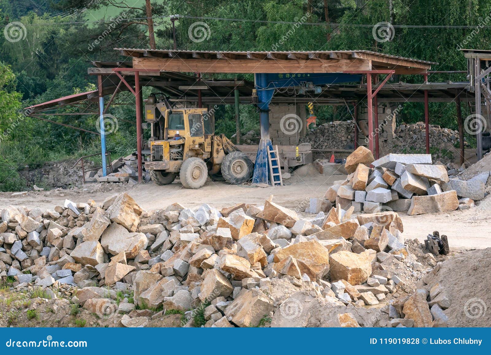 Mining in the Granite Quarry. Stock Photo - Image of digger, metallic ...