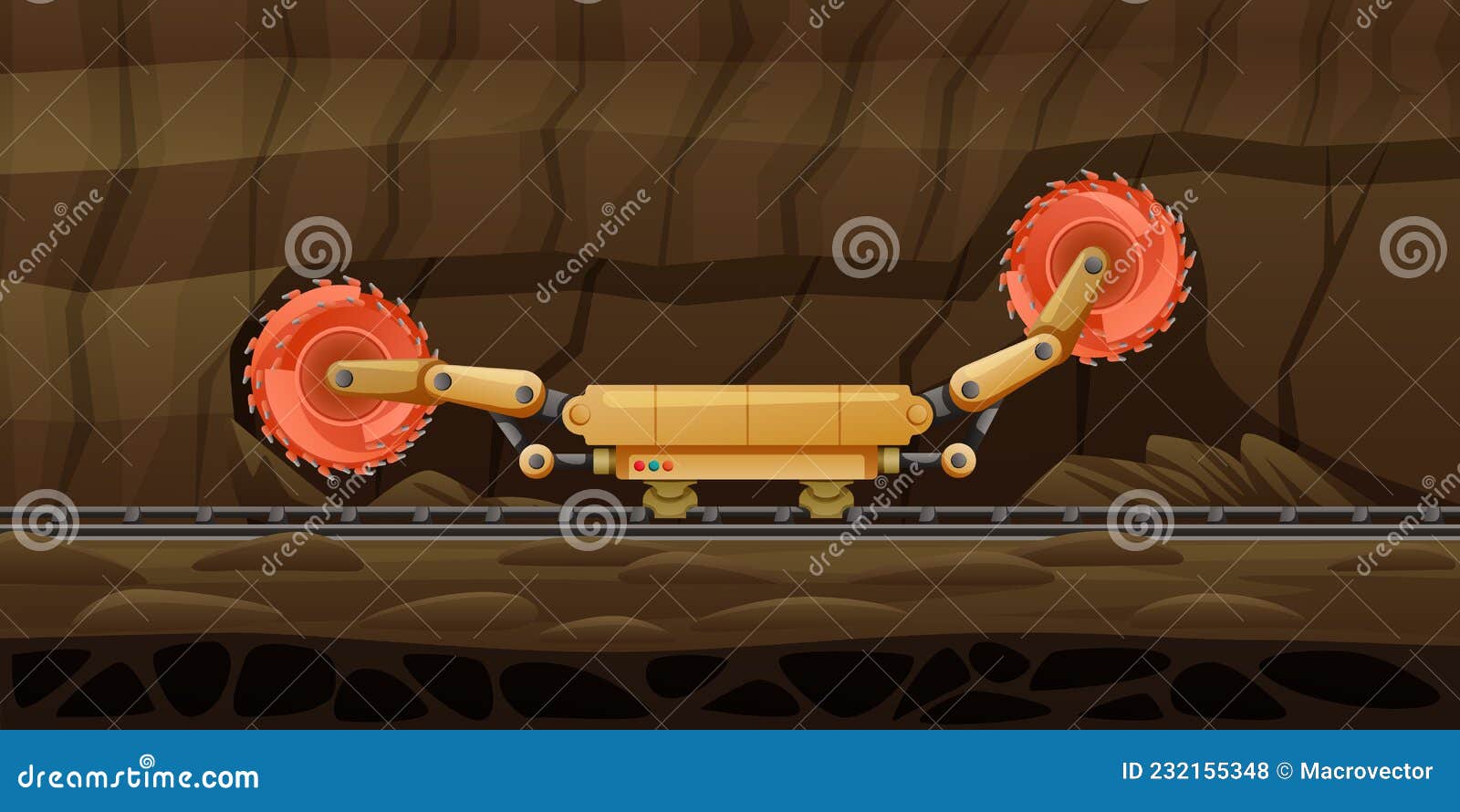 Mining Grinder Cartoon Composition Stock Vector - Illustration of tool ...