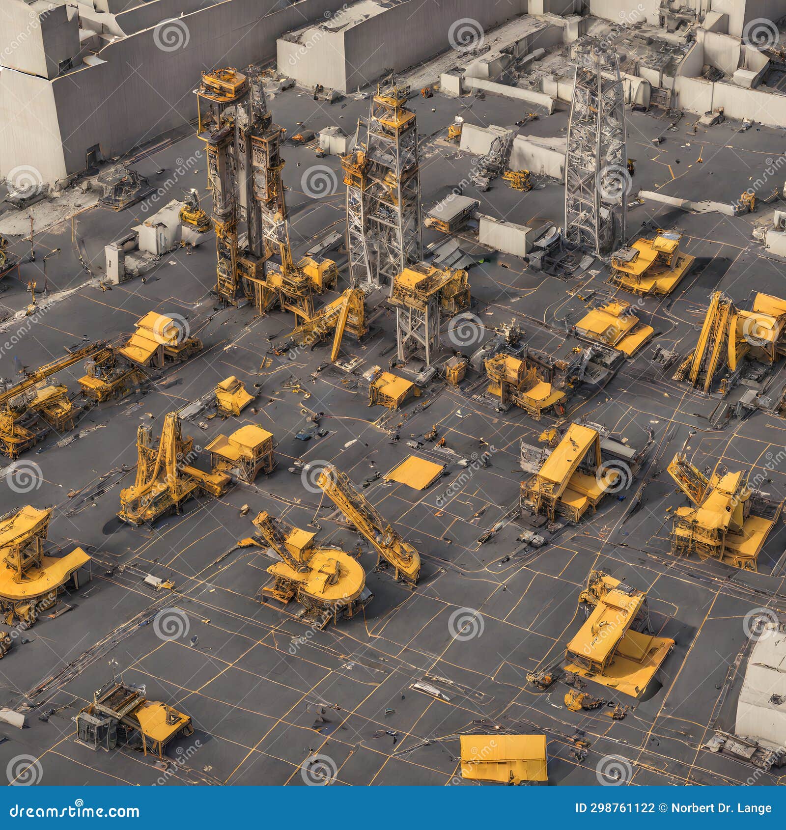Mining with Heavy Machinery, AI-generatet Stock Illustration ...
