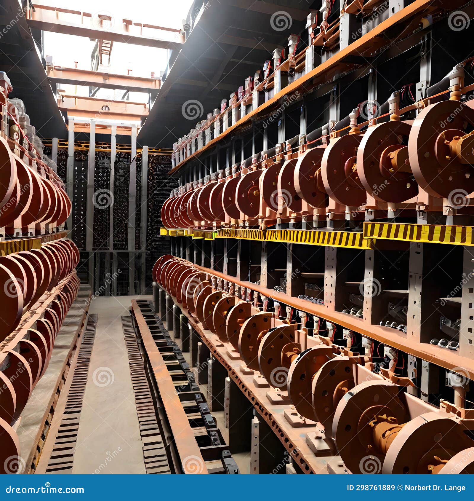 Mining with Heavy Machinery, AI-generatet Stock Illustration ...