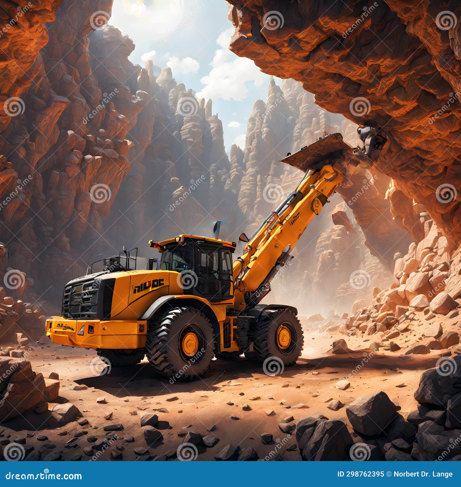 Mining with Heavy Machinery, AI-generatet Stock Image - Image of ...