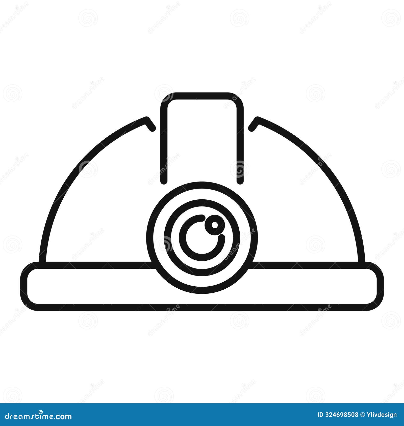 Mining Helmet with Headlamp Flashlight is Providing Illumination Stock ...