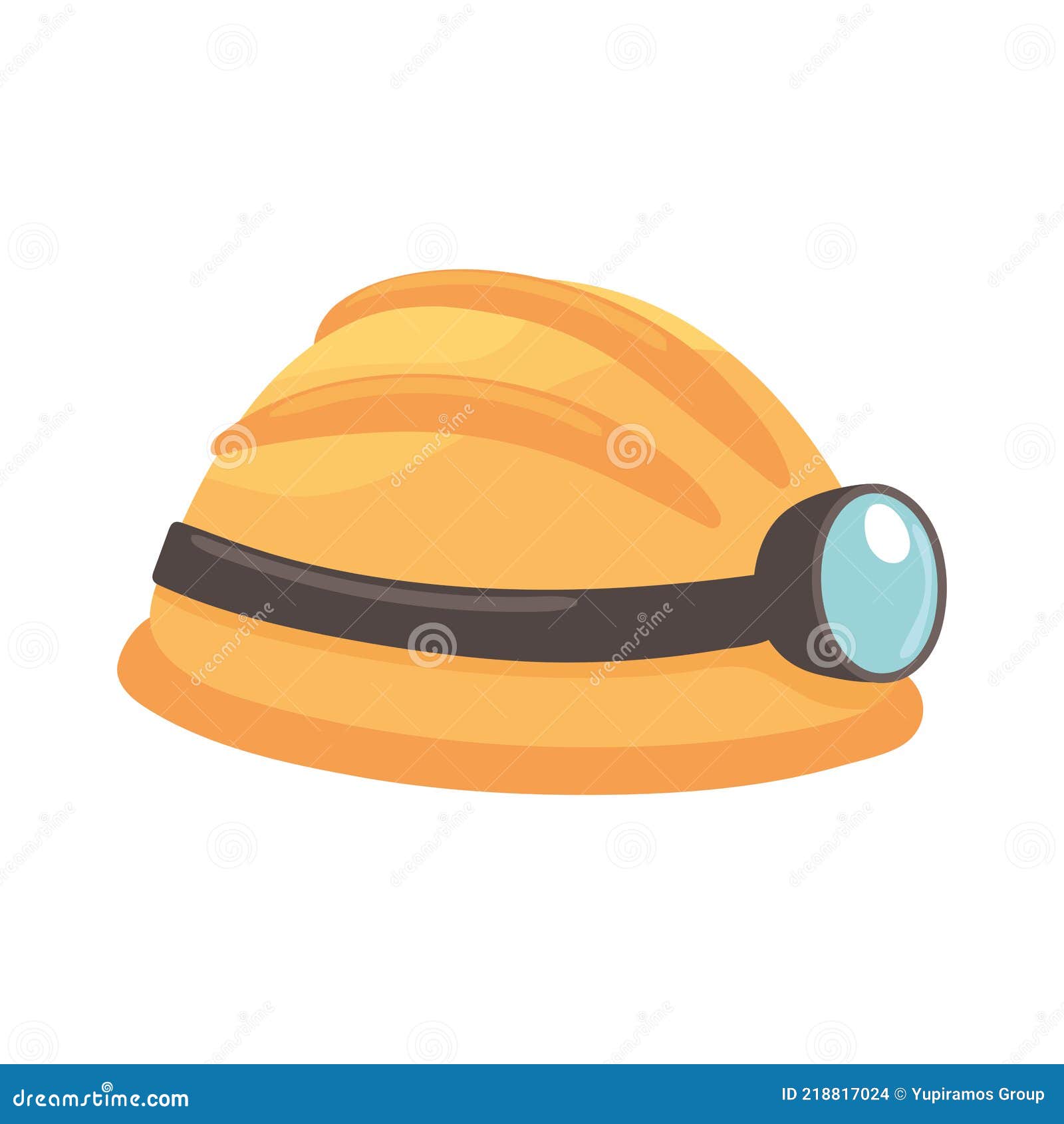 Mining helmet with light stock vector. Illustration of lamp - 218817024