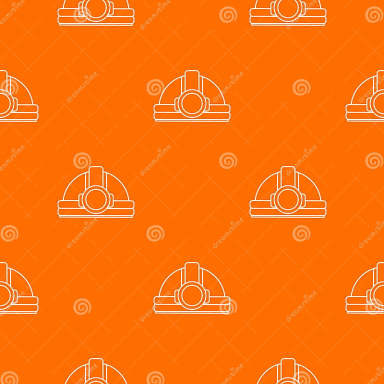 Mining Helmet Pattern Vector Orange Stock Vector - Illustration of cart ...