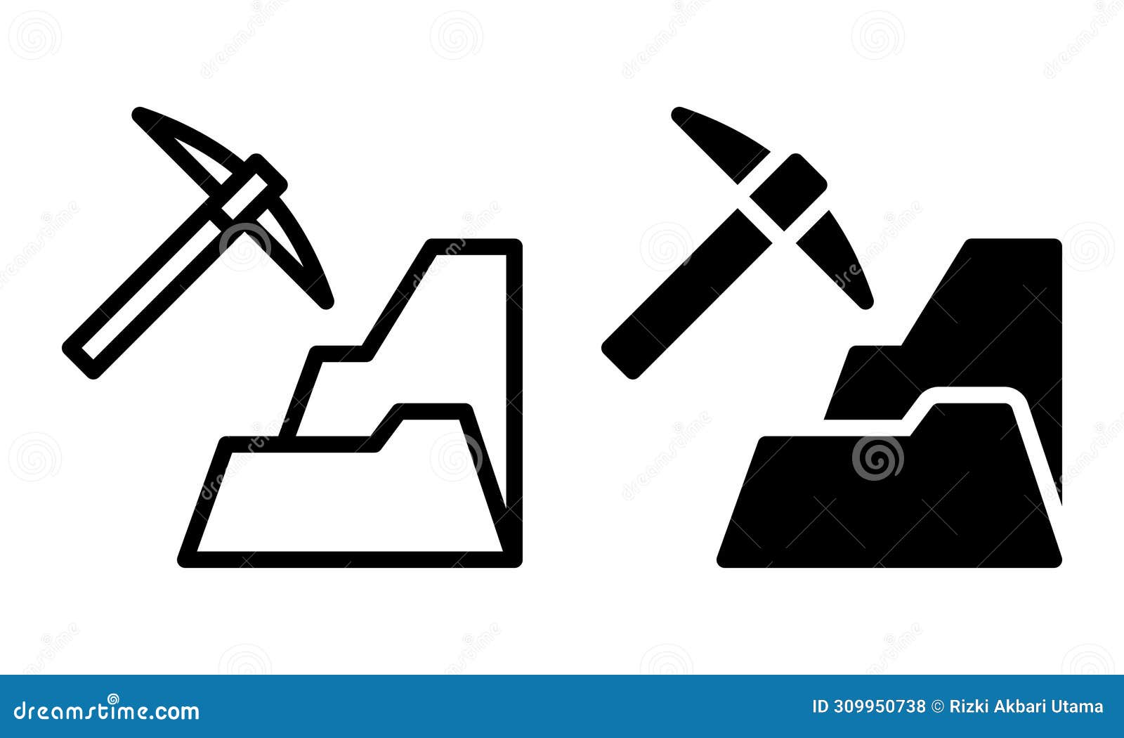 Mining Icon with Outline and Glyph Style. Stock Vector - Illustration ...