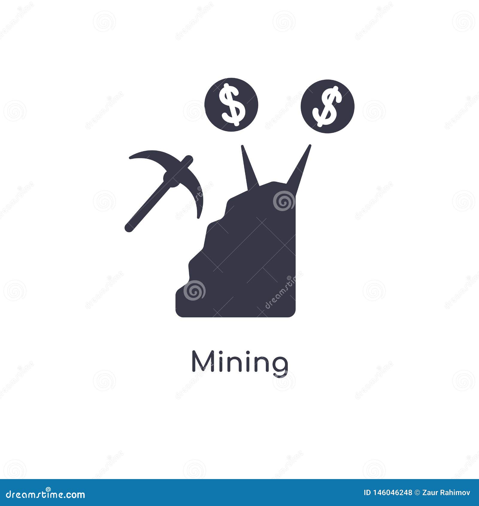Mining Icon. Isolated Mining Icon Vector Illustration from Collection ...