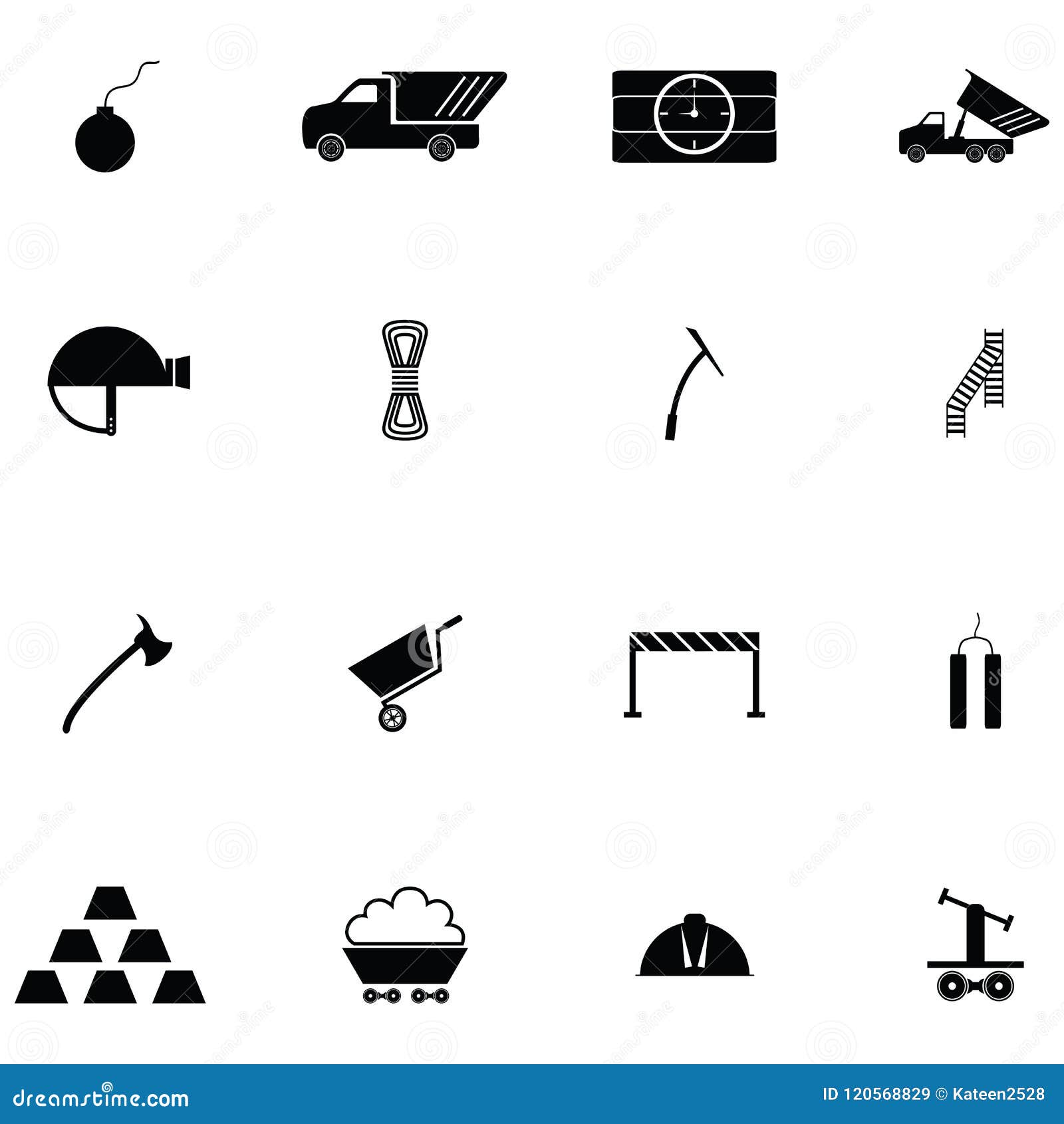 Mining icon set stock vector. Illustration of business - 120568829