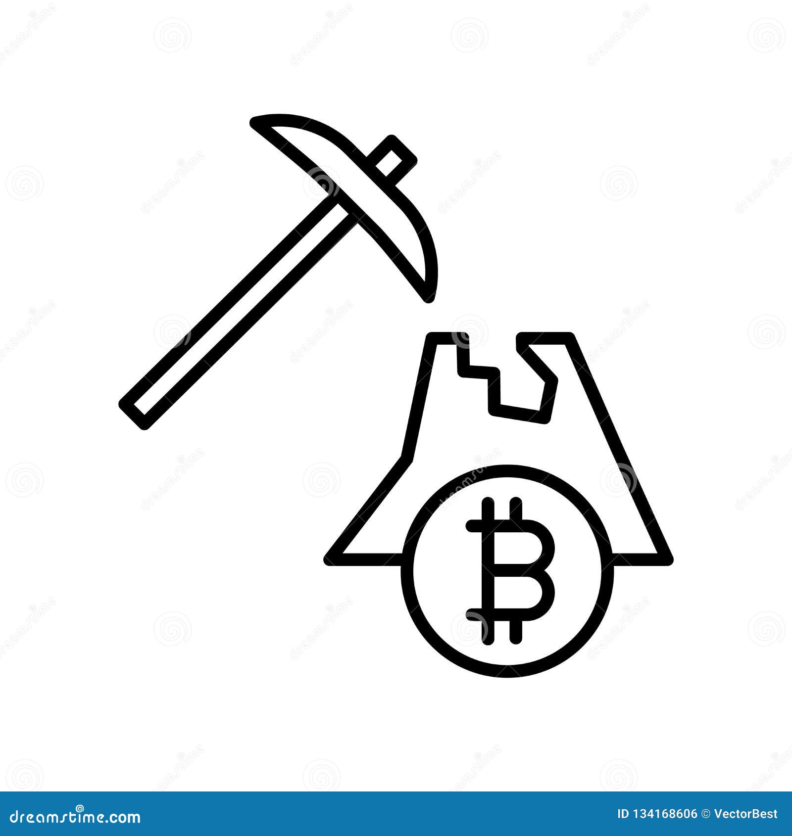 Mining Icon Vector Isolated on White Background, Mining Sign , Thin ...