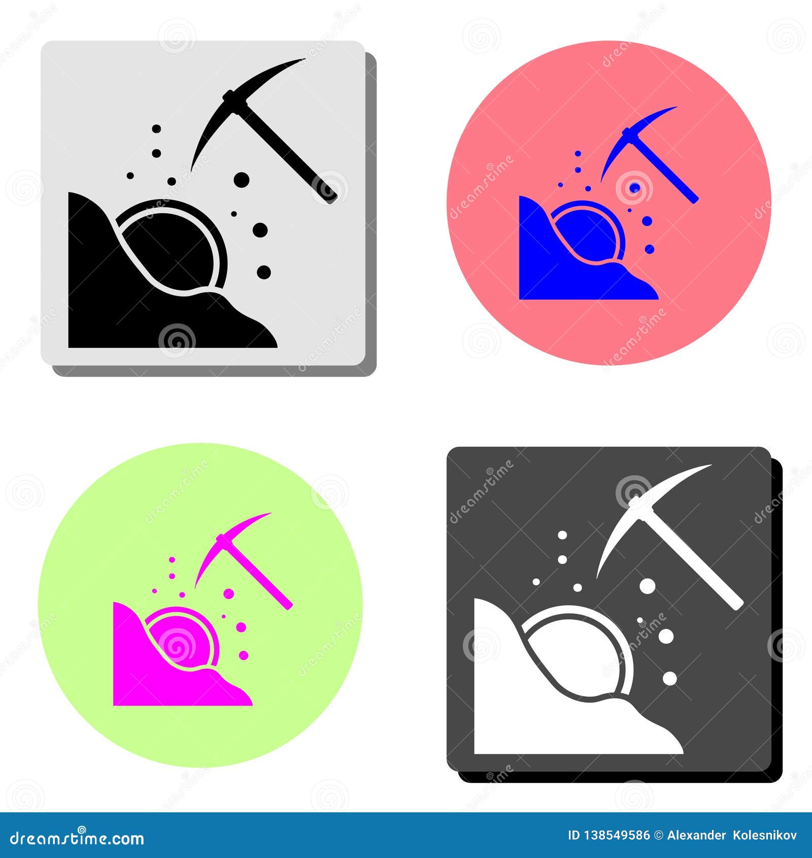 Mining Icono Plano Del Vector Ilustración del Vector - Ilustración de ...