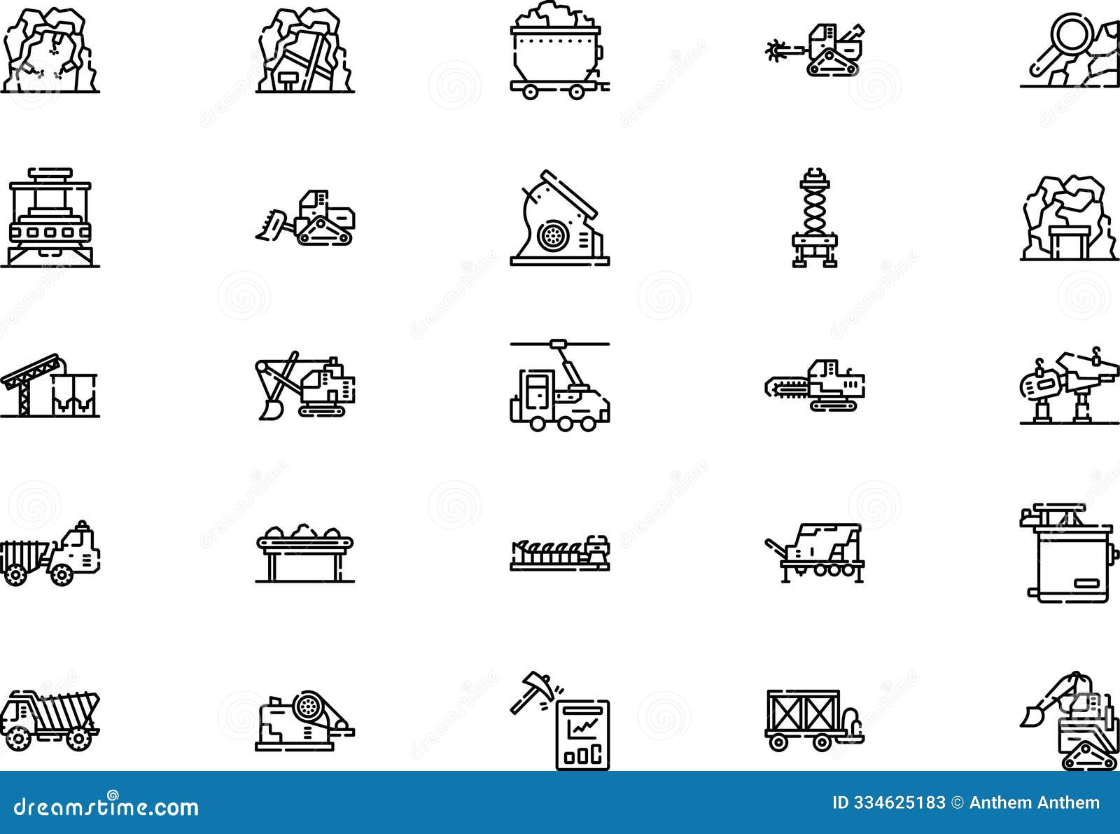Mining Icons Collection Is A Vector Illustration With Editable Stroke ...