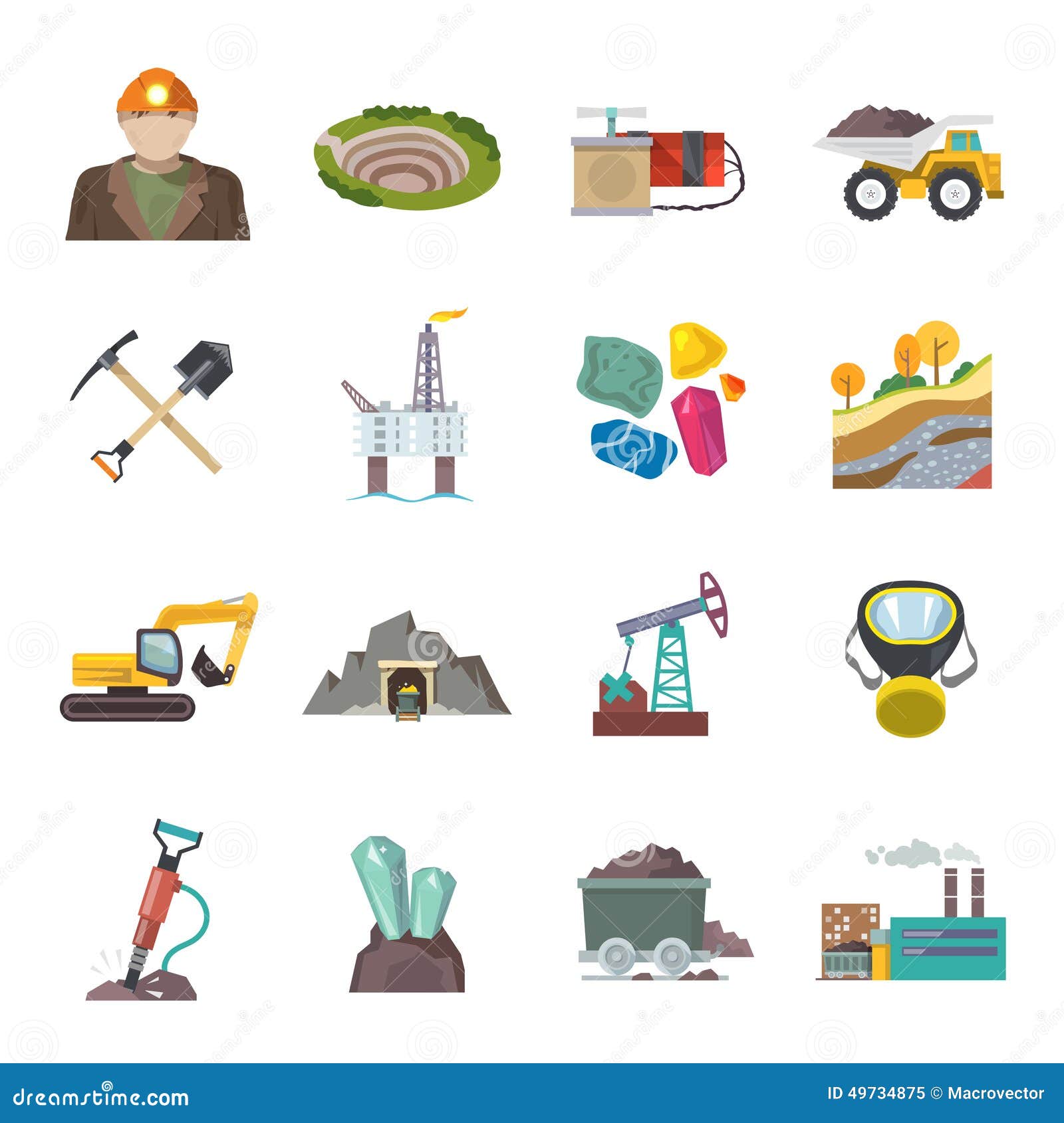 Mining Icons Set Royalty-Free Illustration | CartoonDealer.com #61972170