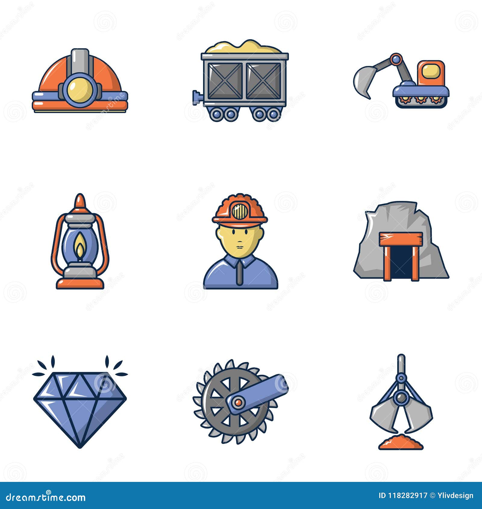Mining Icons Set, Cartoon Style Stock Vector - Illustration of brush ... Mining Icons Set, Cartoon Style Stock Vector - Illustration of brush ...