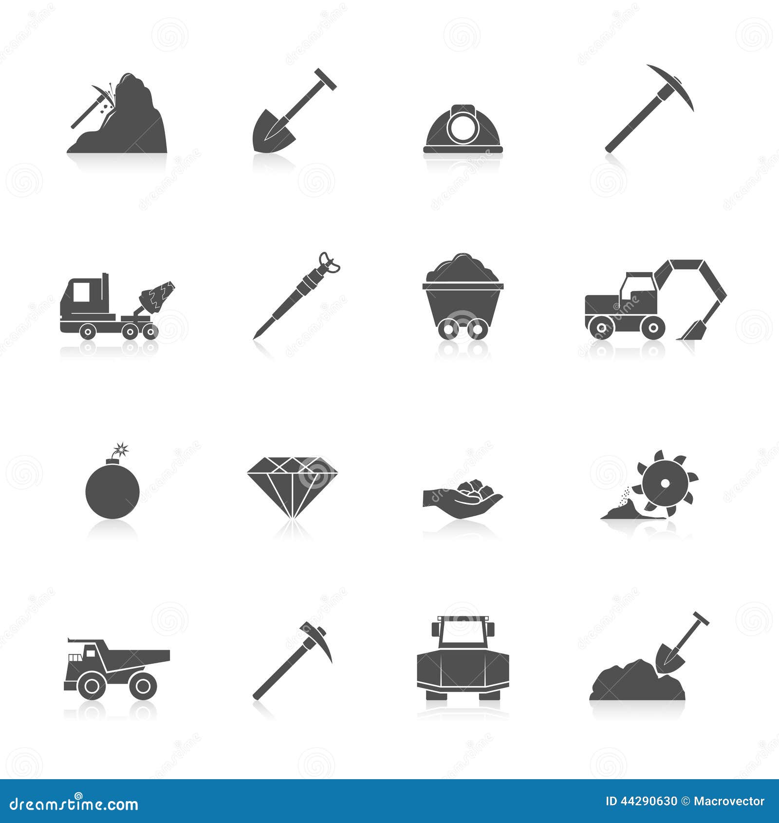 Mining icons set stock vector. Illustration of industry - 44290630